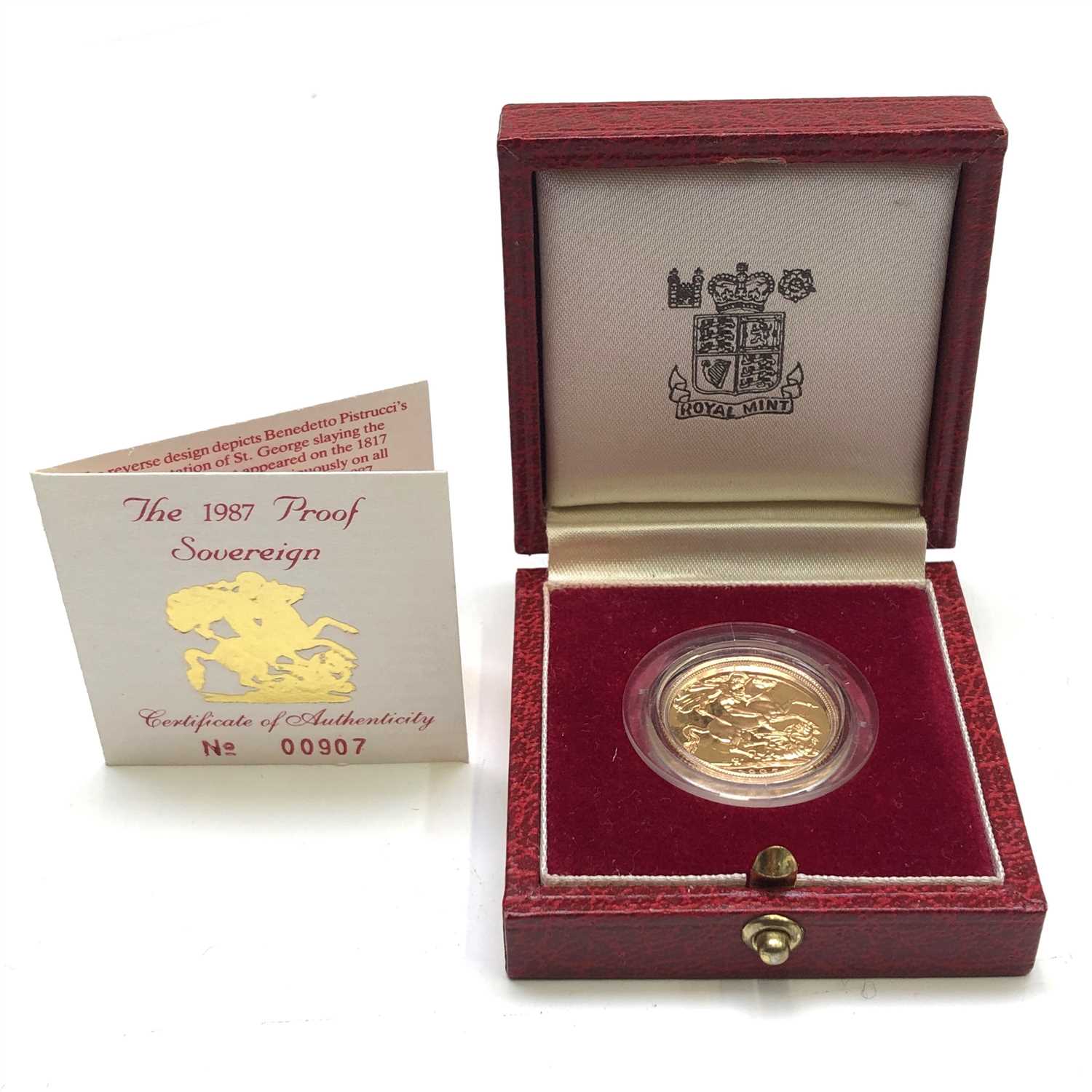 Lot 2511 - A 1987 proof sovereign, boxed.