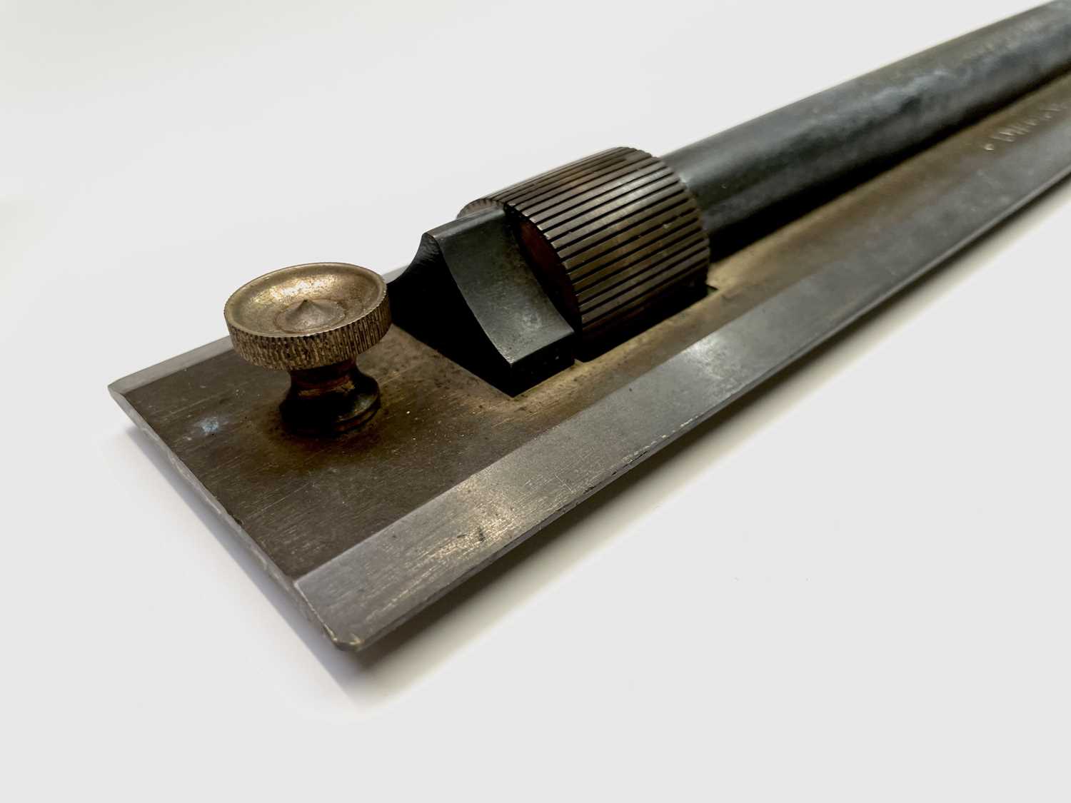 Lot 531 - A 19th century lacquered brass rolling rule,