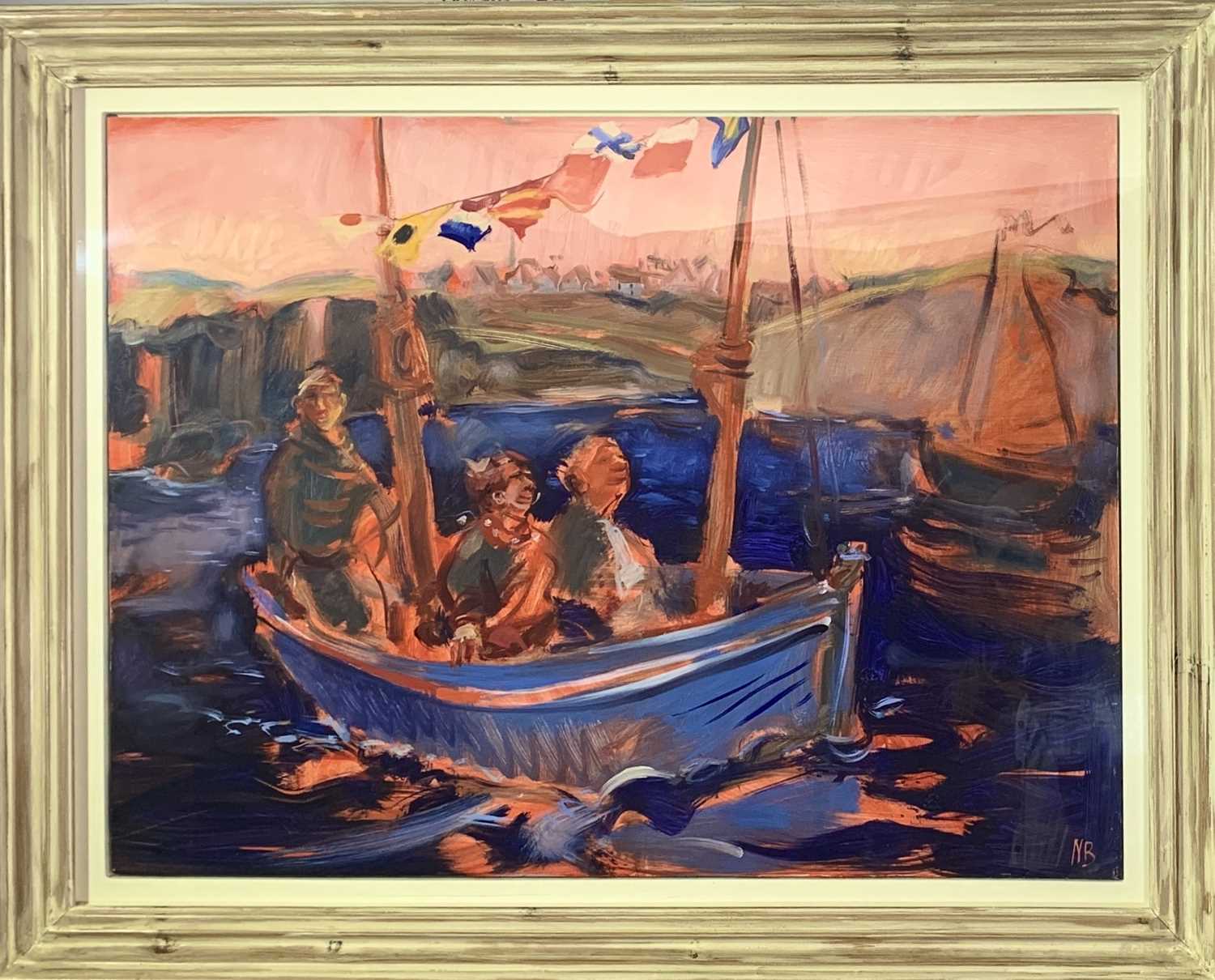 Lot 401 - Nicola BEALING (1963) The Blue Boat Oil on