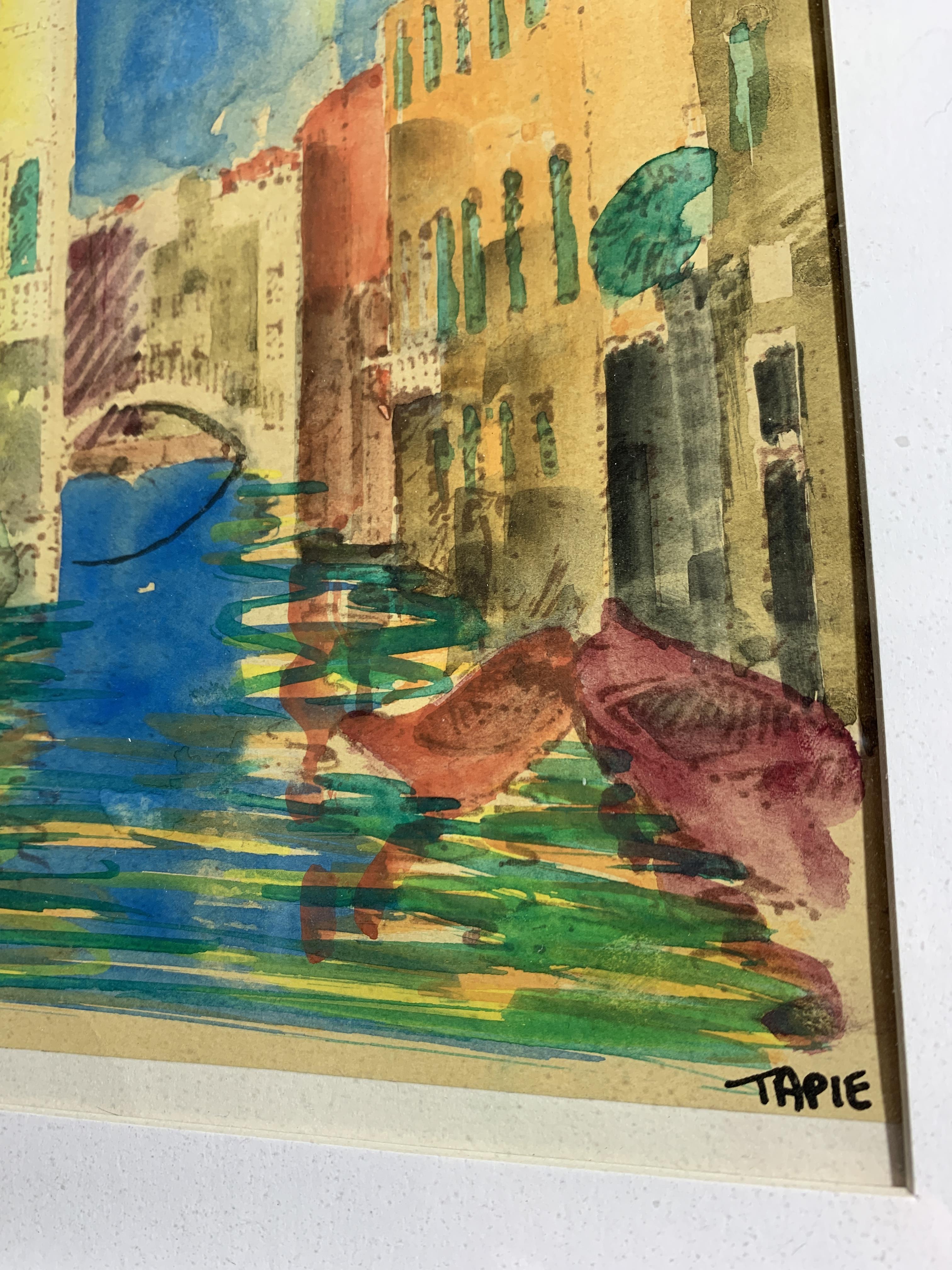 Lot 1409 - Michel TAPIE (1909-1987) Venetian Canal