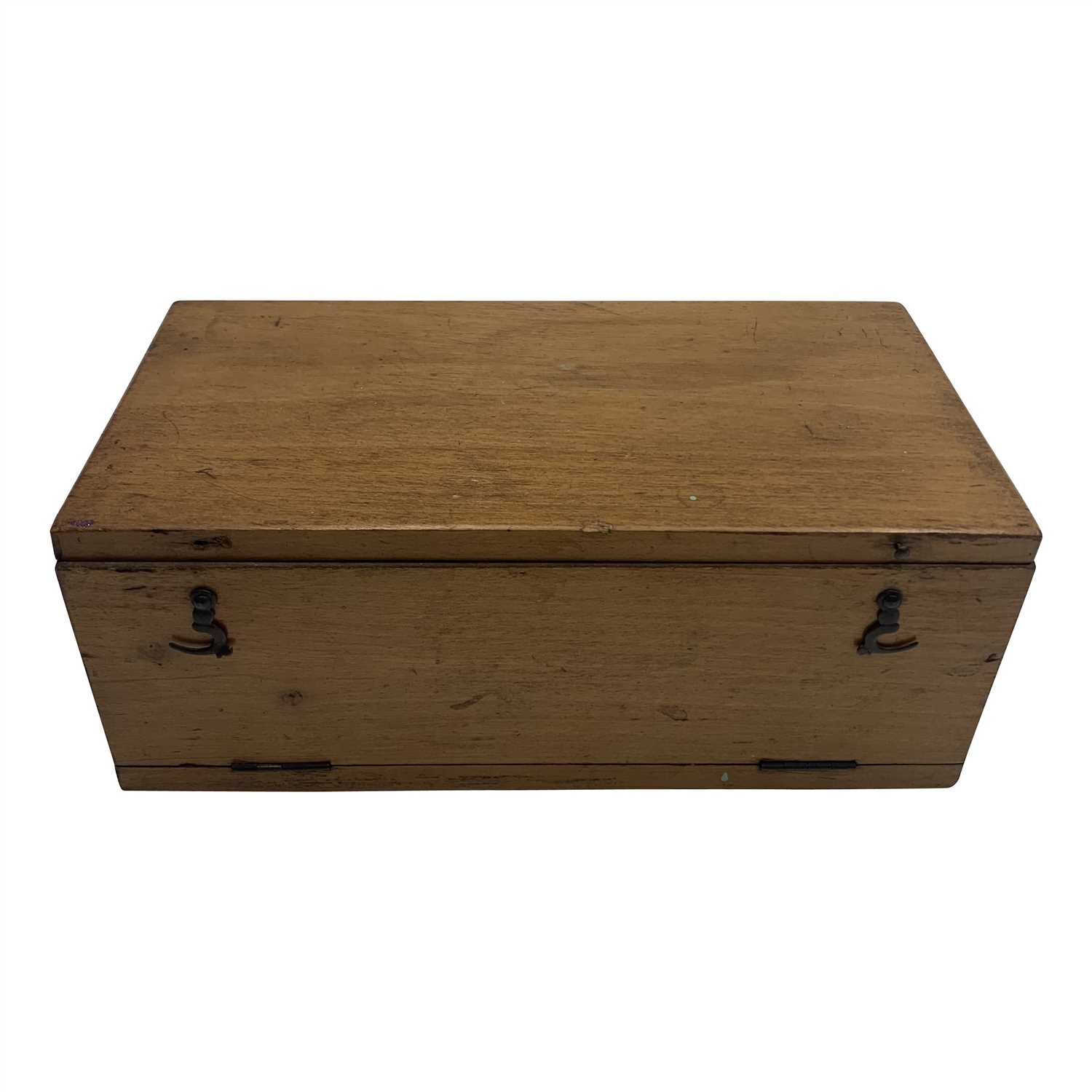 Lot 114 - A late Victorian stained pine box, fitted