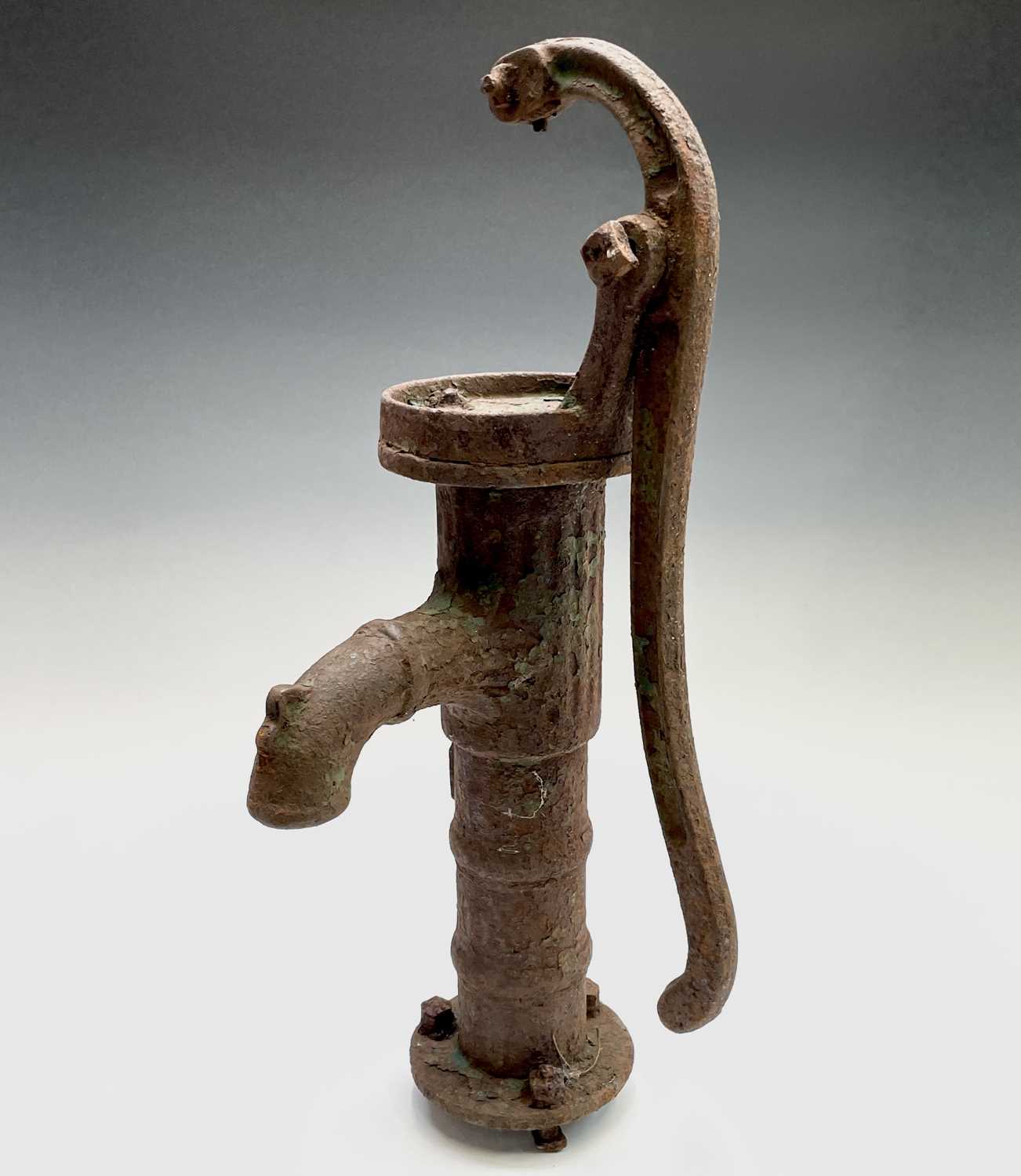 Lot 408 - A Victorian cast iron water pump, with leaf