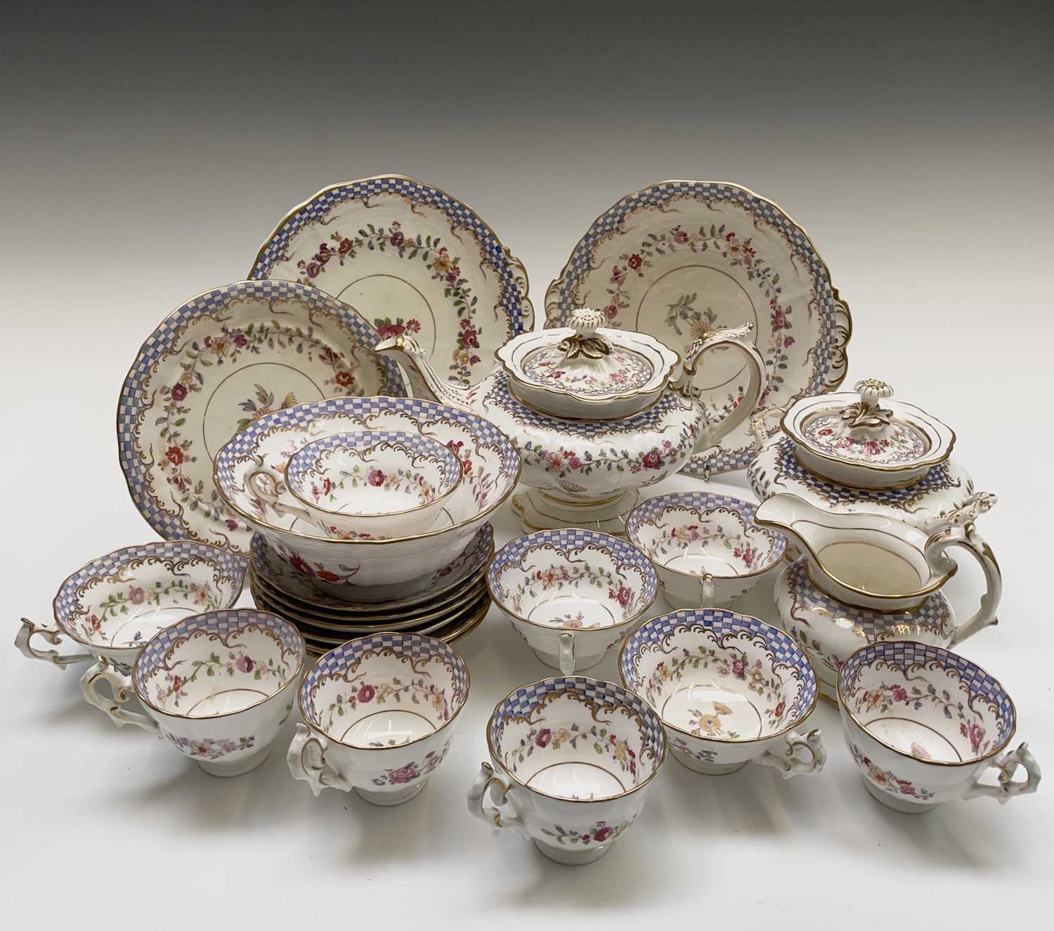 Lot 959 - A Victorian tea service with floral