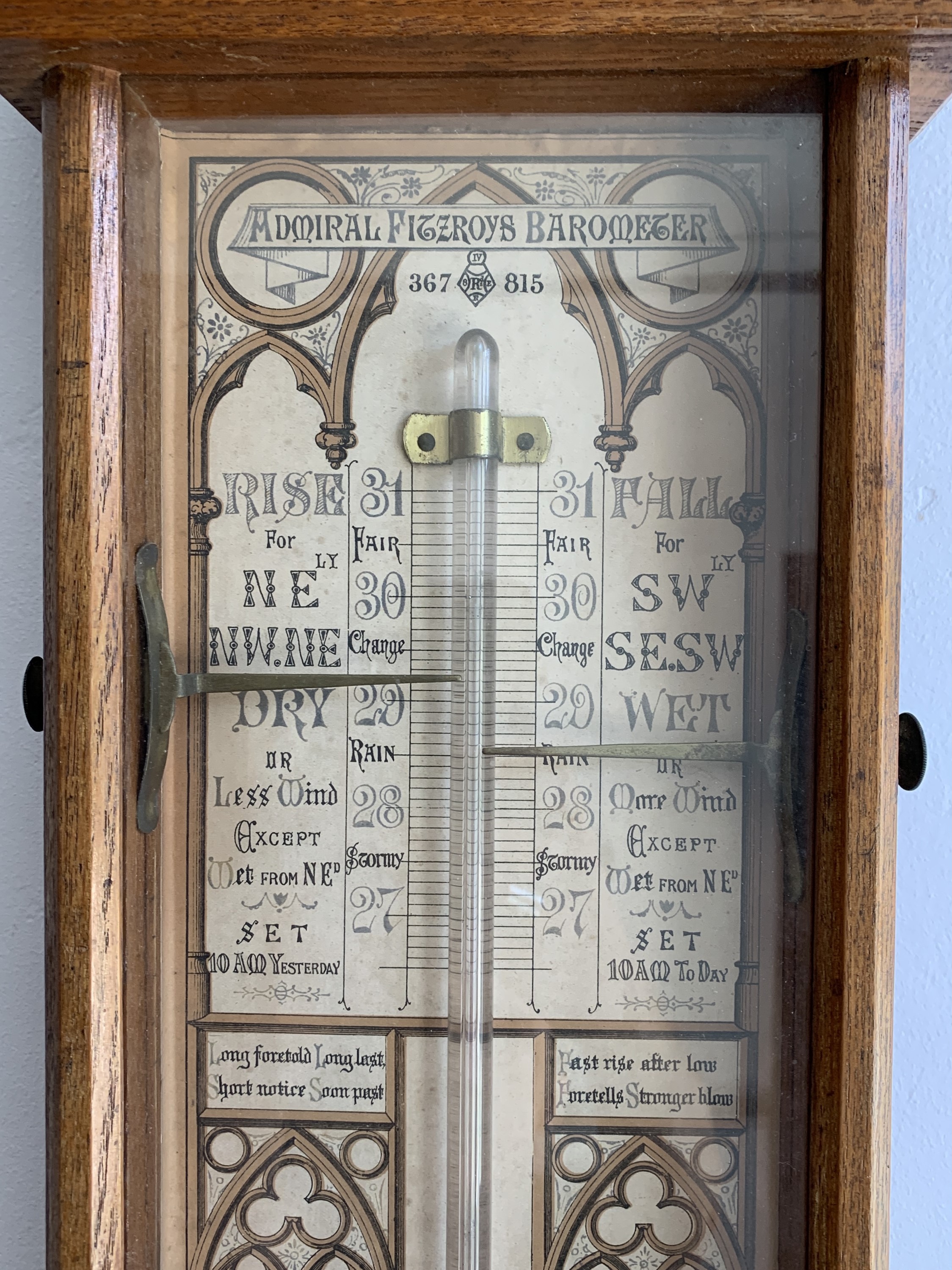Lot 462 - A Victorian Admiral Fitzroy wall barometer,