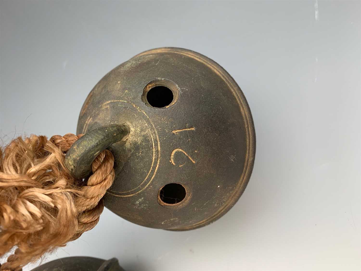 Lot 195 - Two 18th century cast bronze crotal bells by