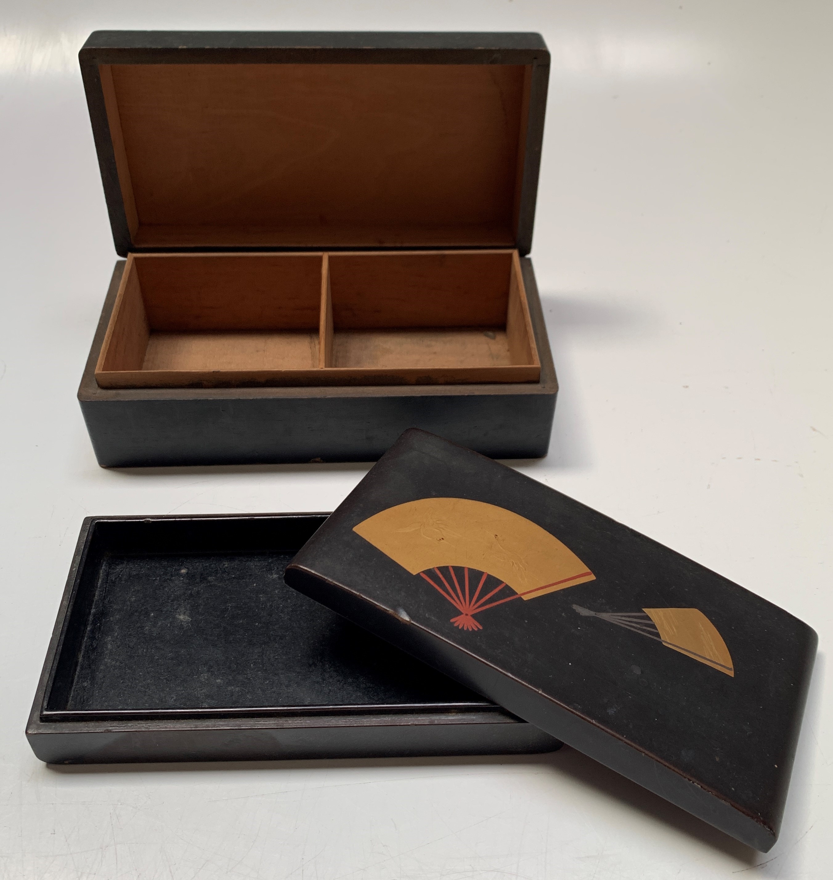 Lot 749 - Two Japanese boxes, one cedar lined, the