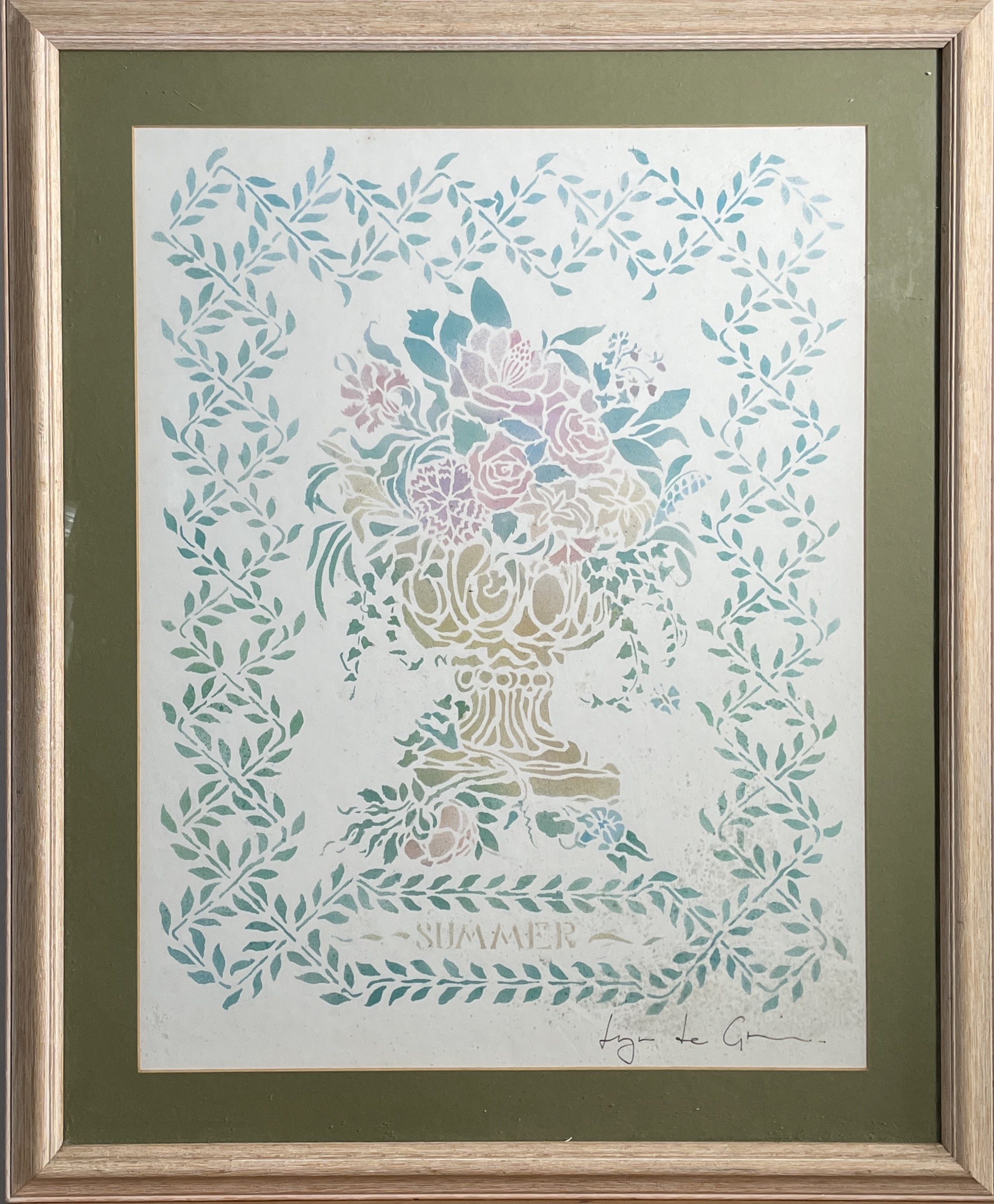 Lot 256 - Lyn LE GRICE, a set of stencilled pictures