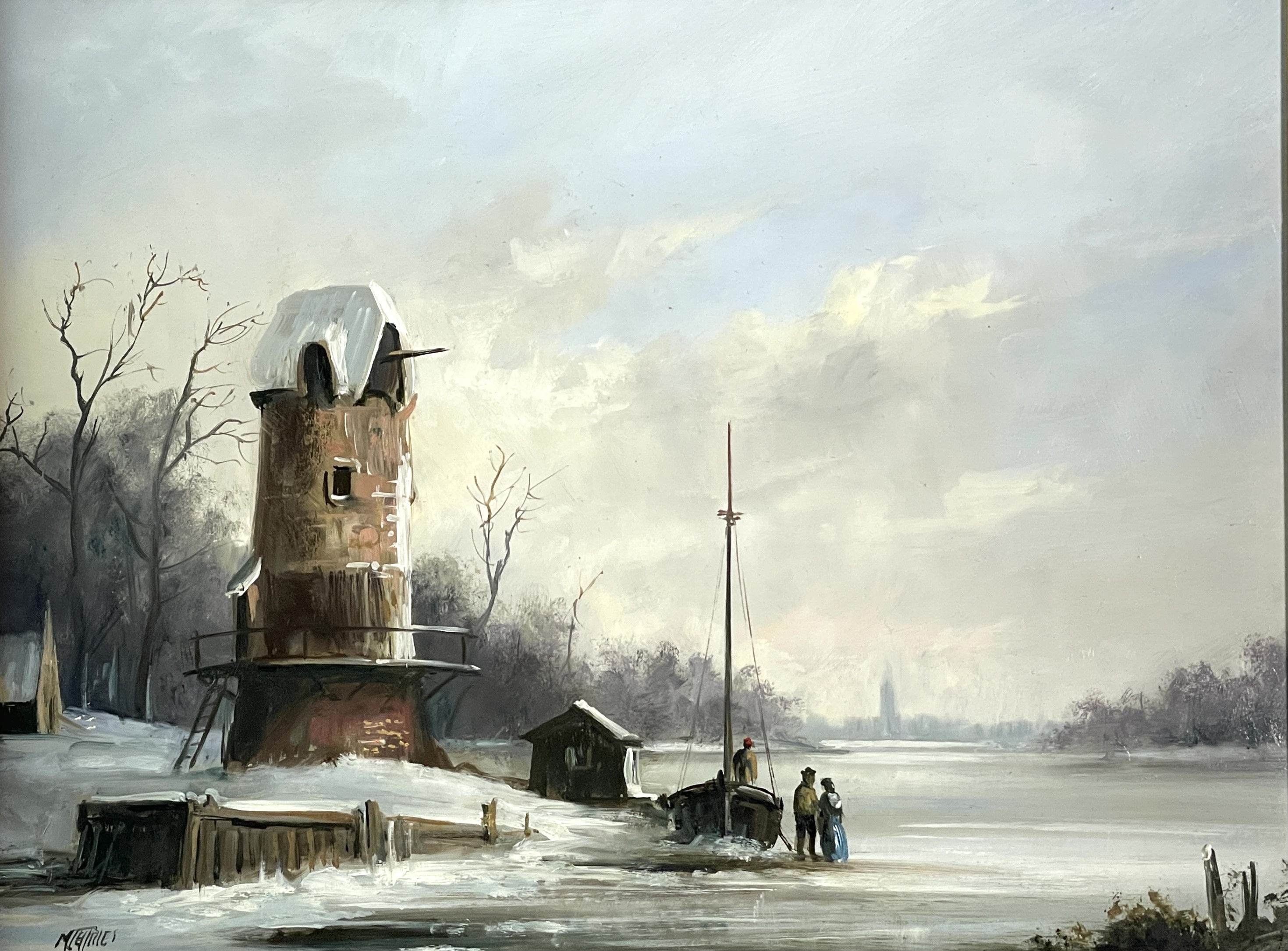 Lot 1198 - M JEFFRIES A pair of winter landscapes in