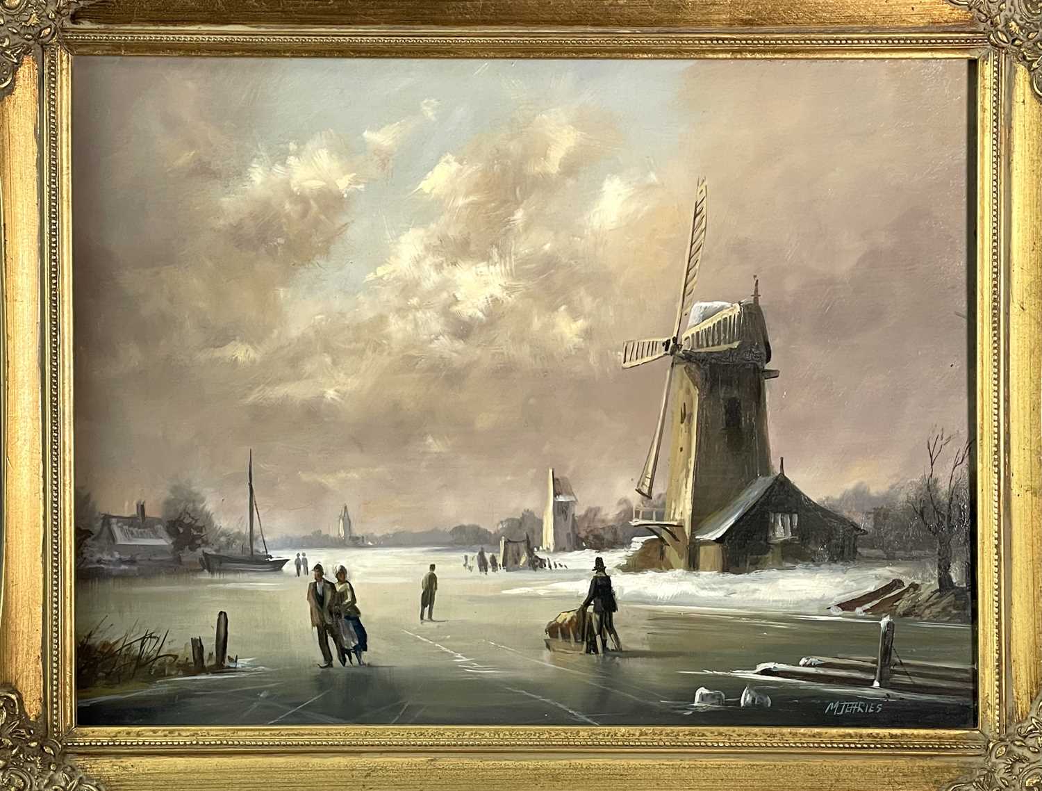 Lot 1198 - M JEFFRIES A pair of winter landscapes in