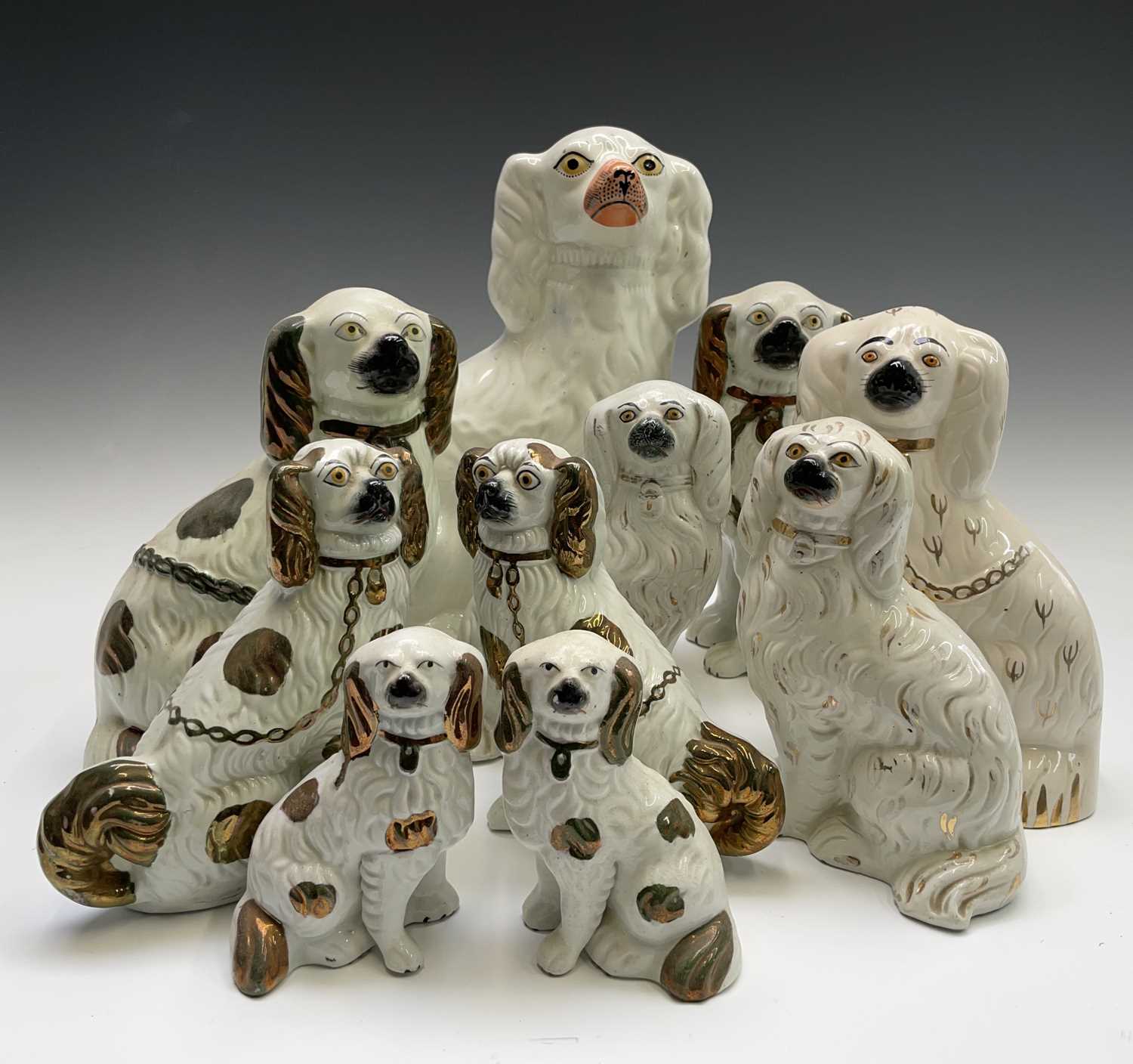 Lot 866 - A pair of Victorian pottery figures of