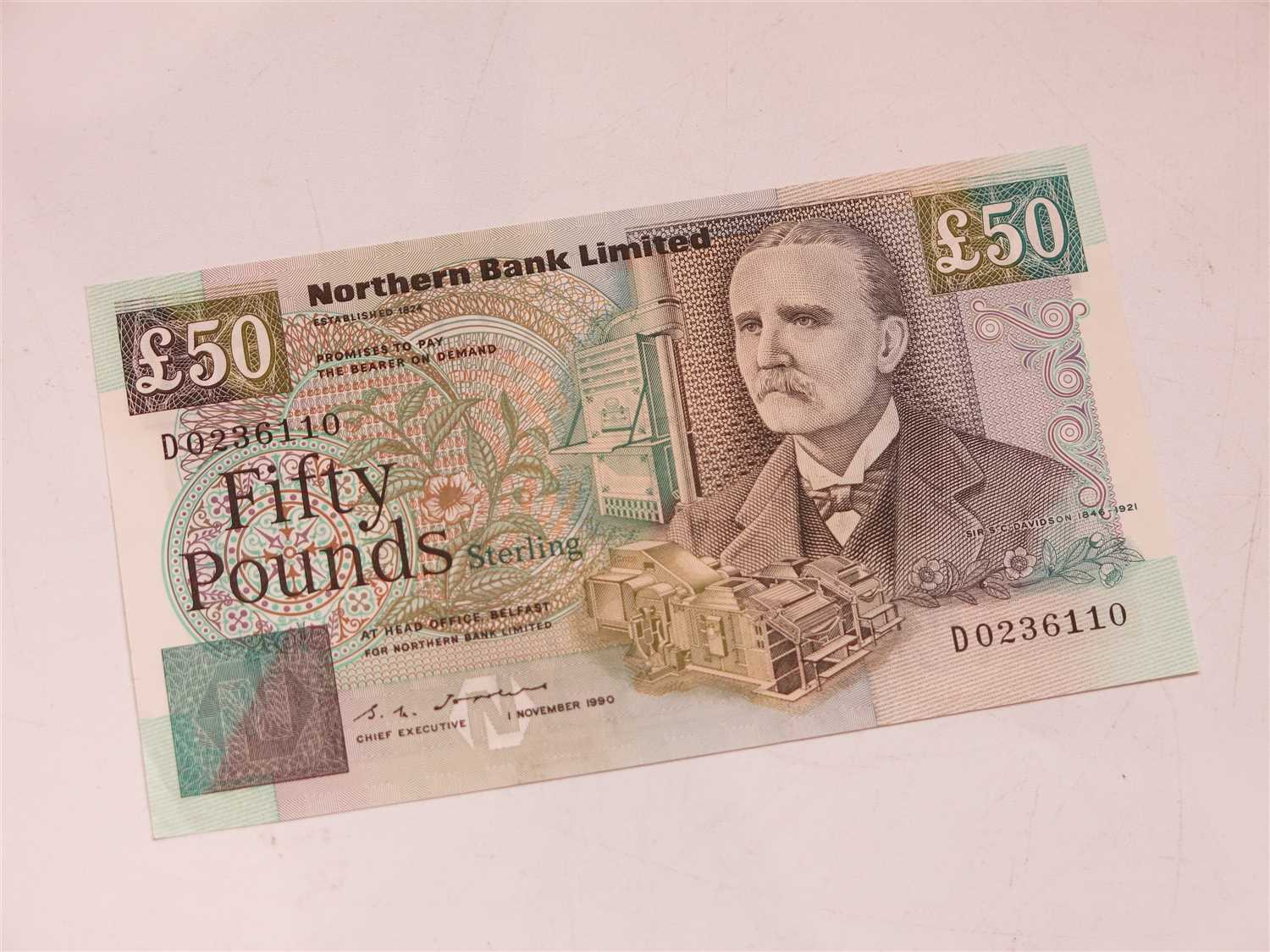 Lot 2648 - A £50 Northern Bank Ltd note, serial No.