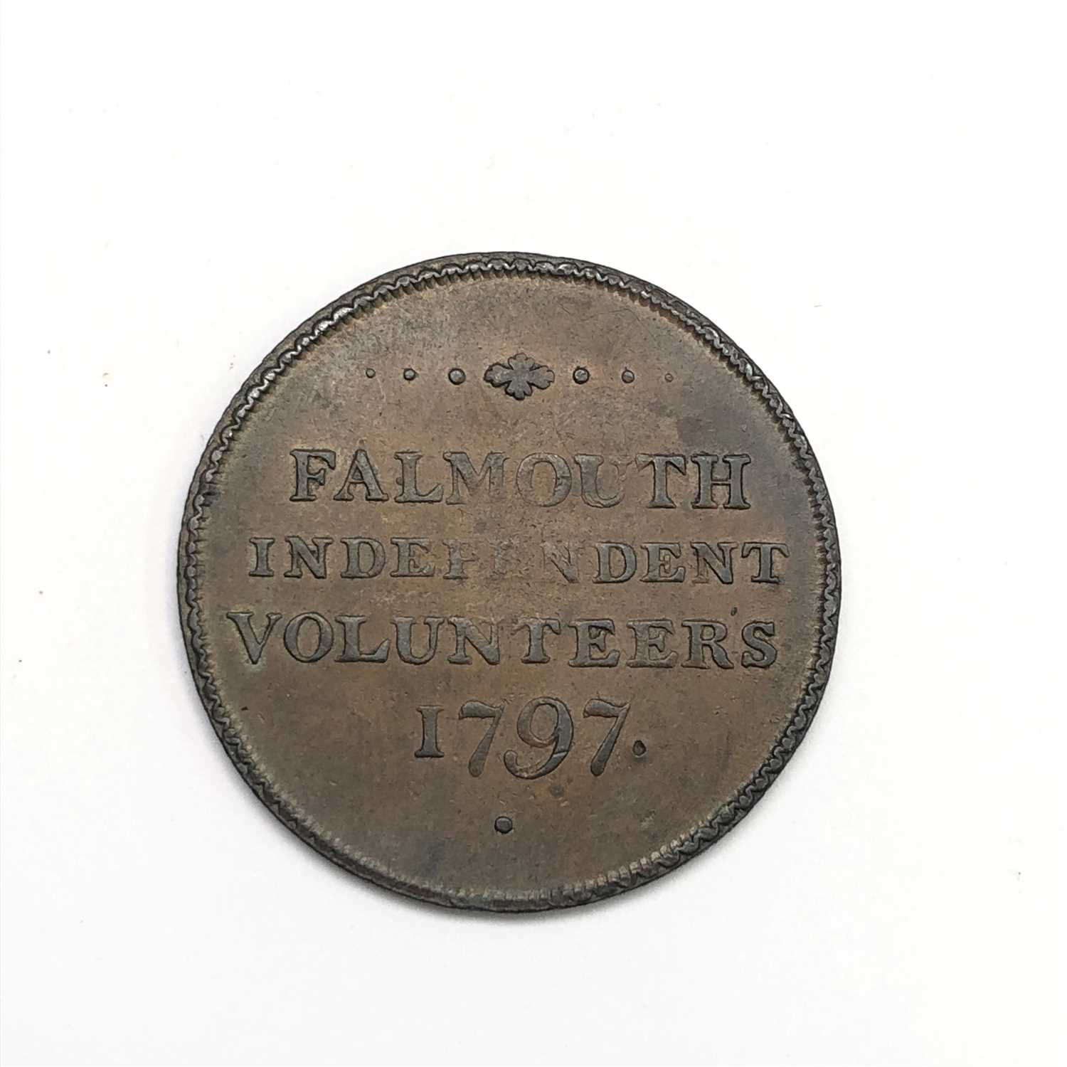 Lot 2654 - A scarce Falmouth Volunteers half penny,