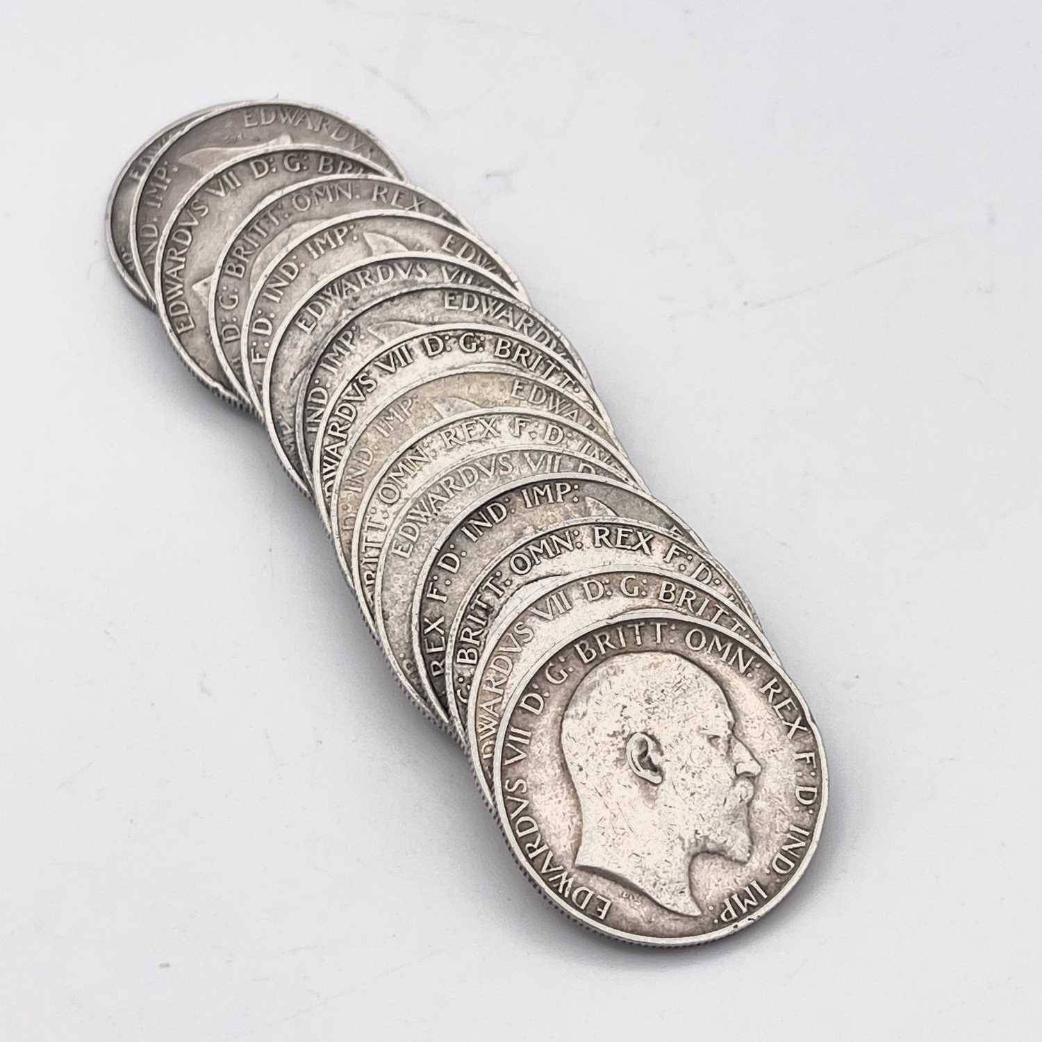 Lot 34 - Great Britain King Edward VII 2/- coins