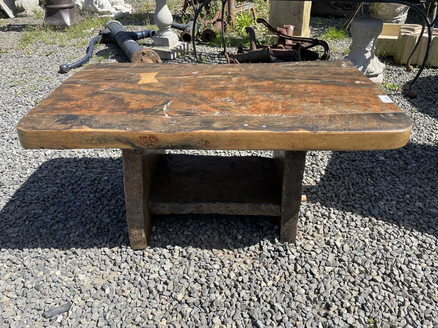 Lot 3065 - A rustic low table, made from reclaimed