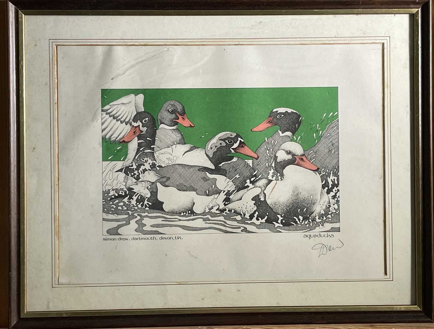 Lot 1483 - Simon DREW (1952) 'Aquaducks', print,