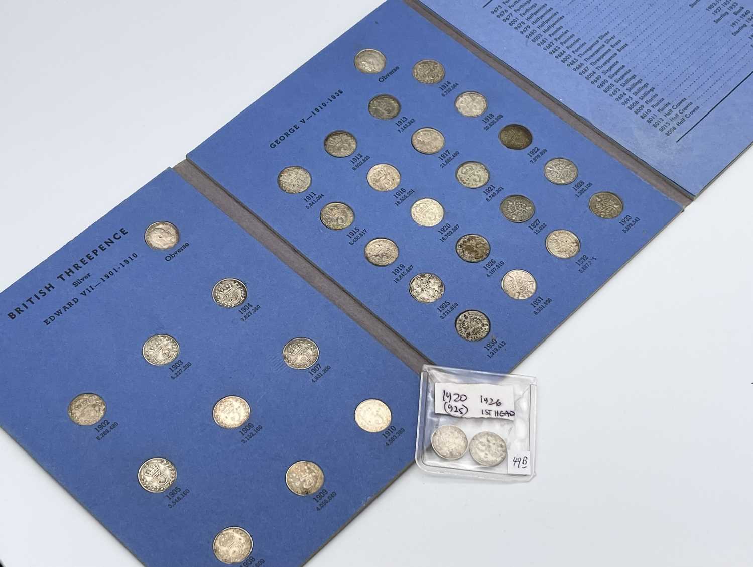 Lot 49 - Silver Threepences: 1902 to 1944 with rare