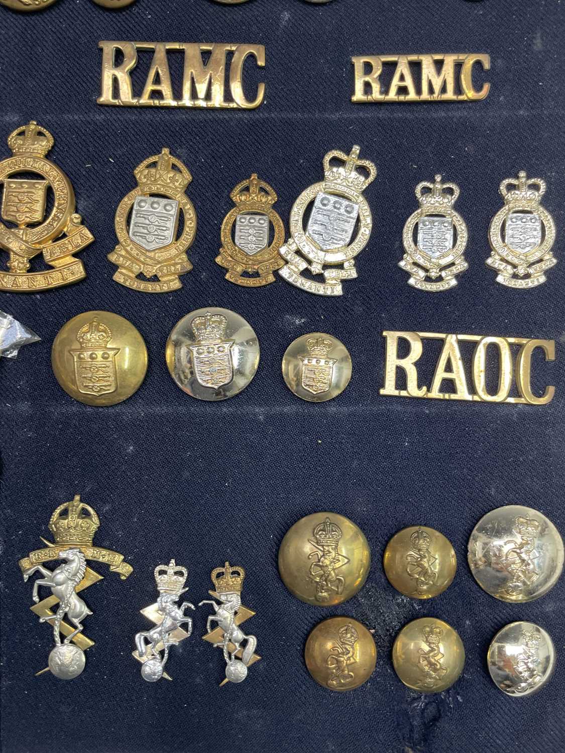 Lot 208 - RAMC, RAOC, REME Corps Regiments. A display