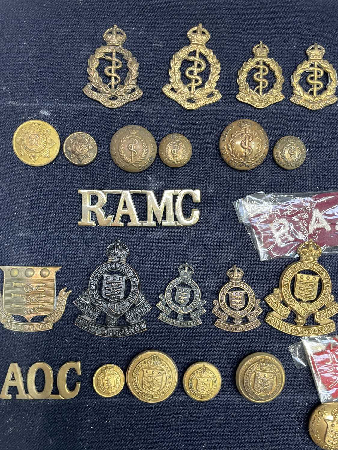 Lot 208 - RAMC, RAOC, REME Corps Regiments. A display