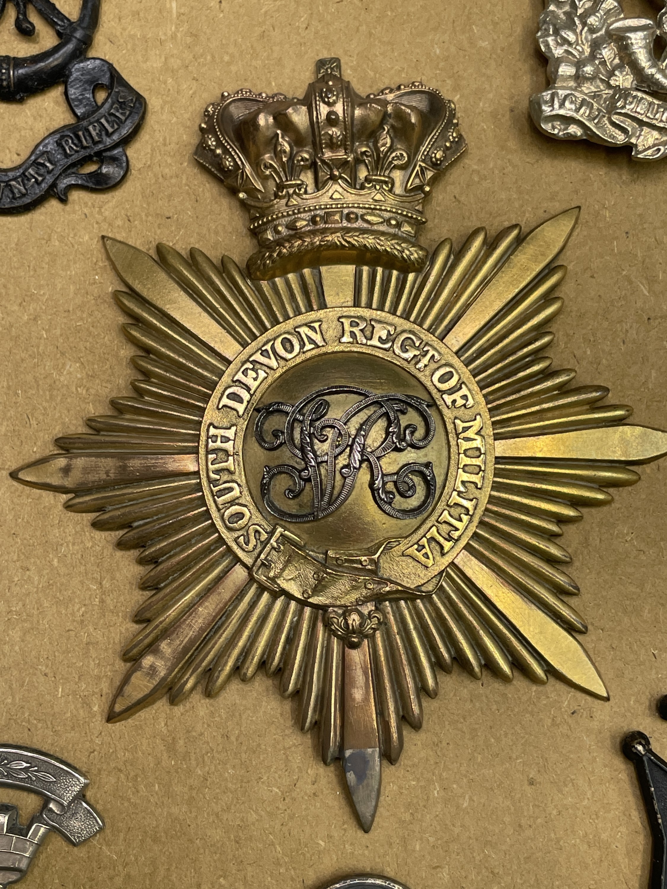 Lot 248 - Shako Plate, Cap Badges and Buttons. A