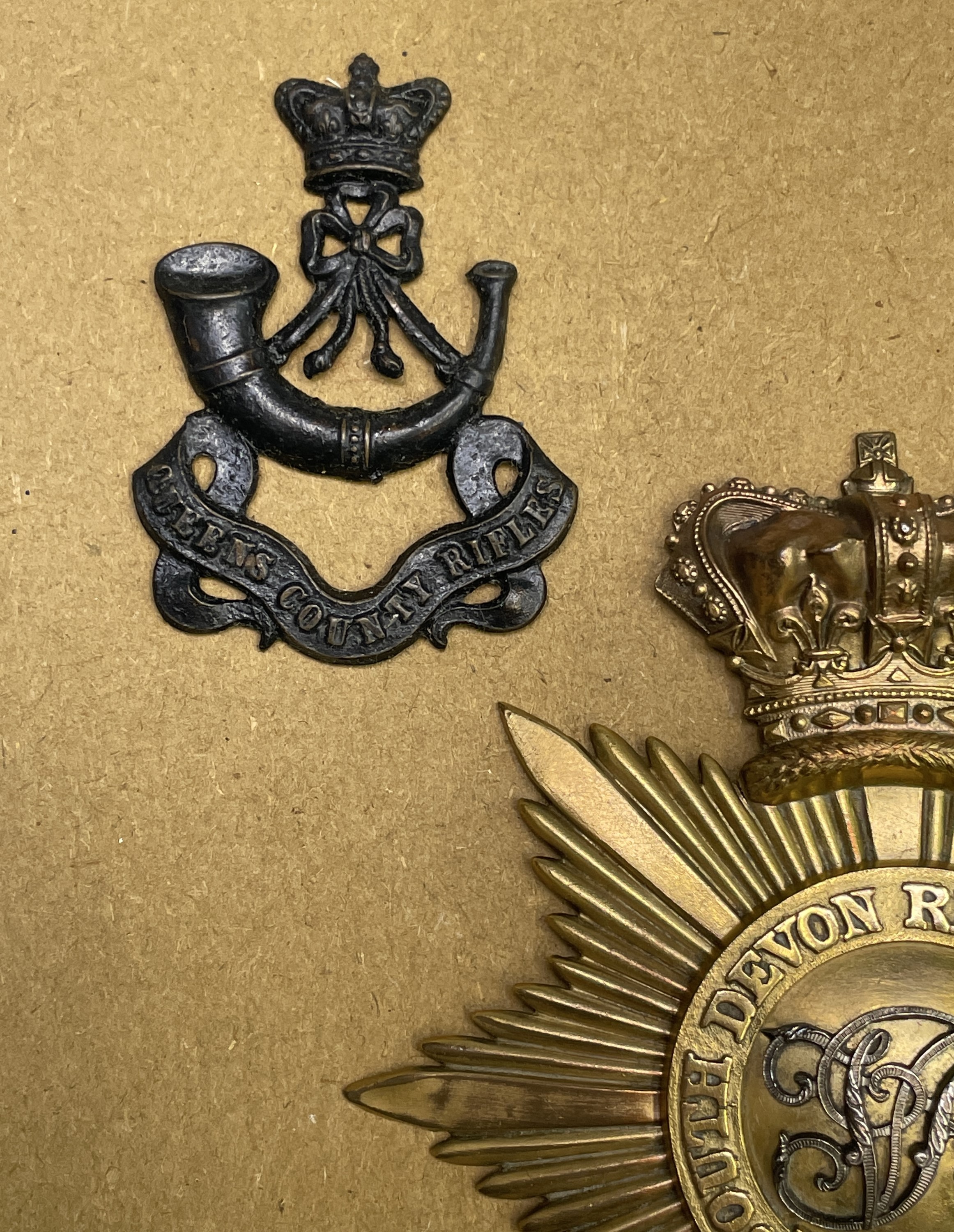 Lot 248 - Shako Plate, Cap Badges and Buttons. A