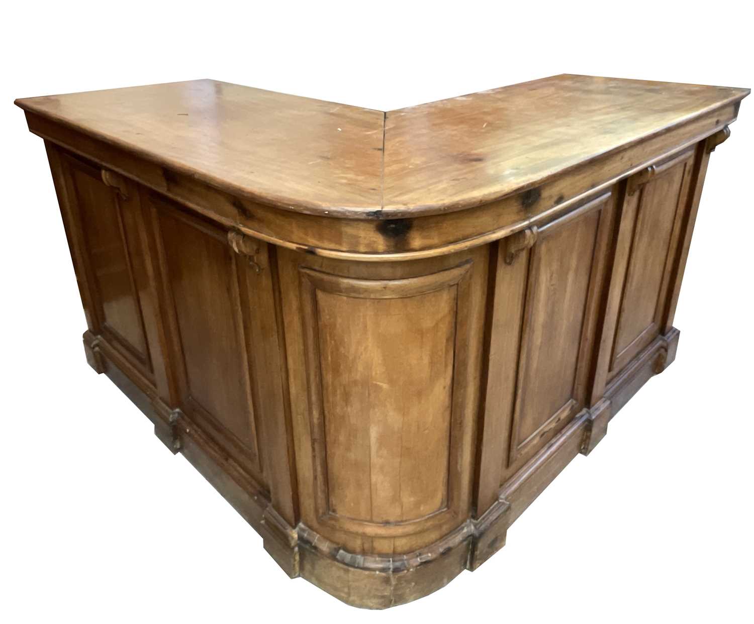 Lot 3162 - A Victorian mahogany shop counter, of right