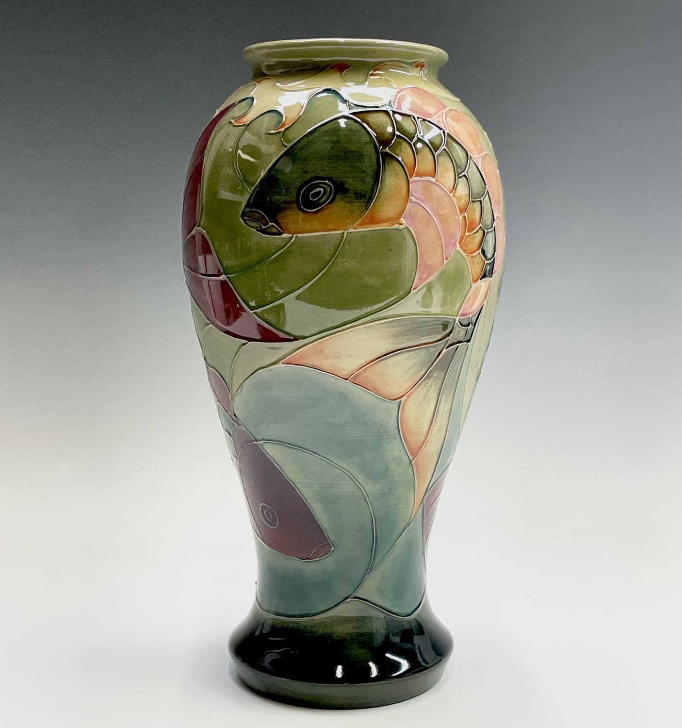 Lot 820 - A Moorcroft 'Carp' pattern vase, designed by
