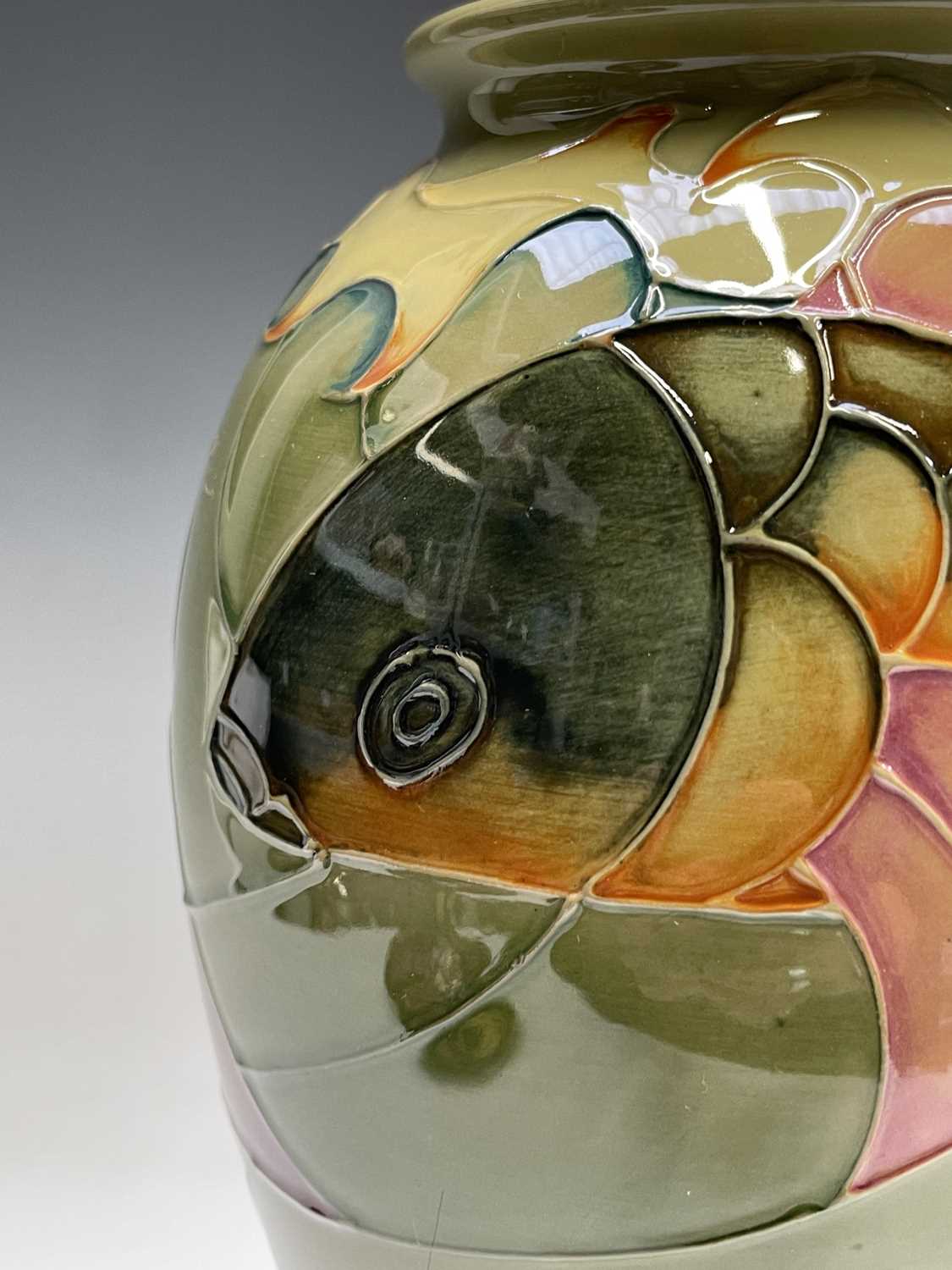 Lot 820 - A Moorcroft 'Carp' pattern vase, designed by