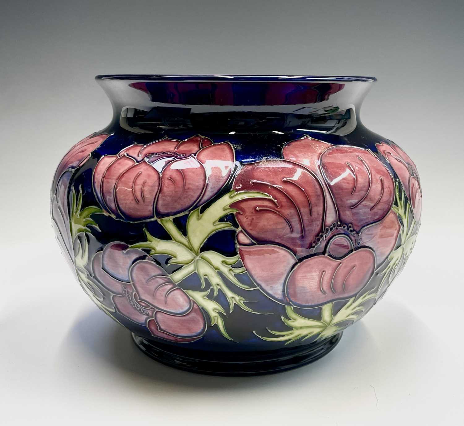 Lot 830 - A Moorcroft 'Blue Anemone' pattern planter,