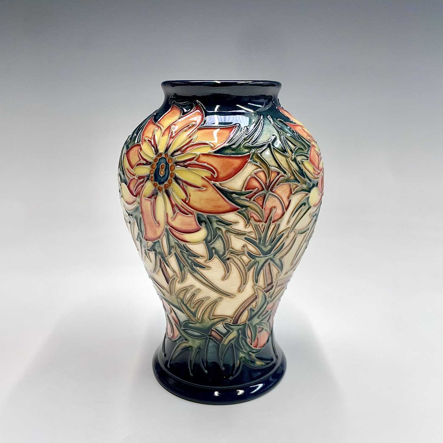 Lot 838 - A Moorcroft 'Spike' pattern vase, impressed