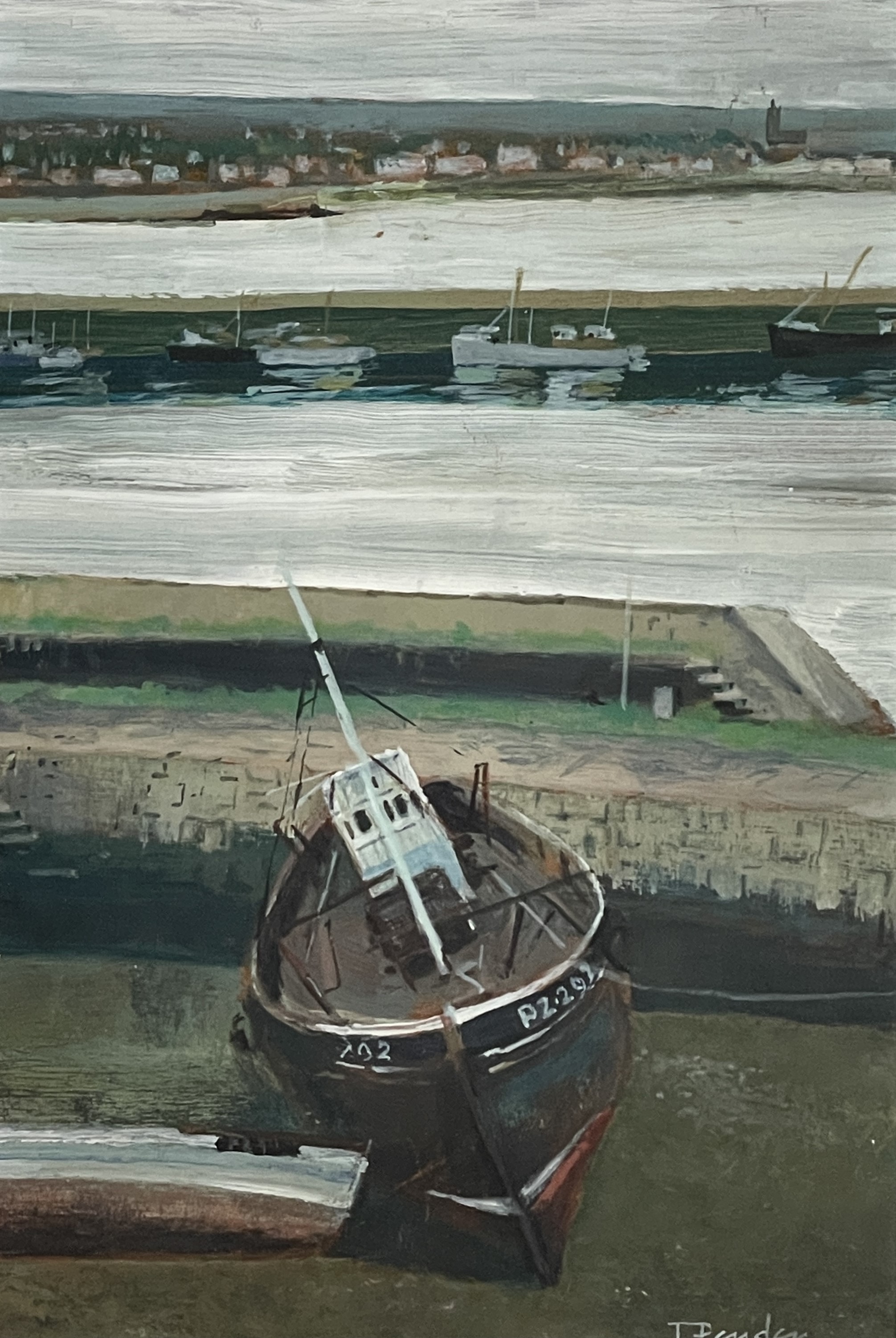 Lot 184 - Jack PENDER (1918-1998) Newlyn Harbour Oil