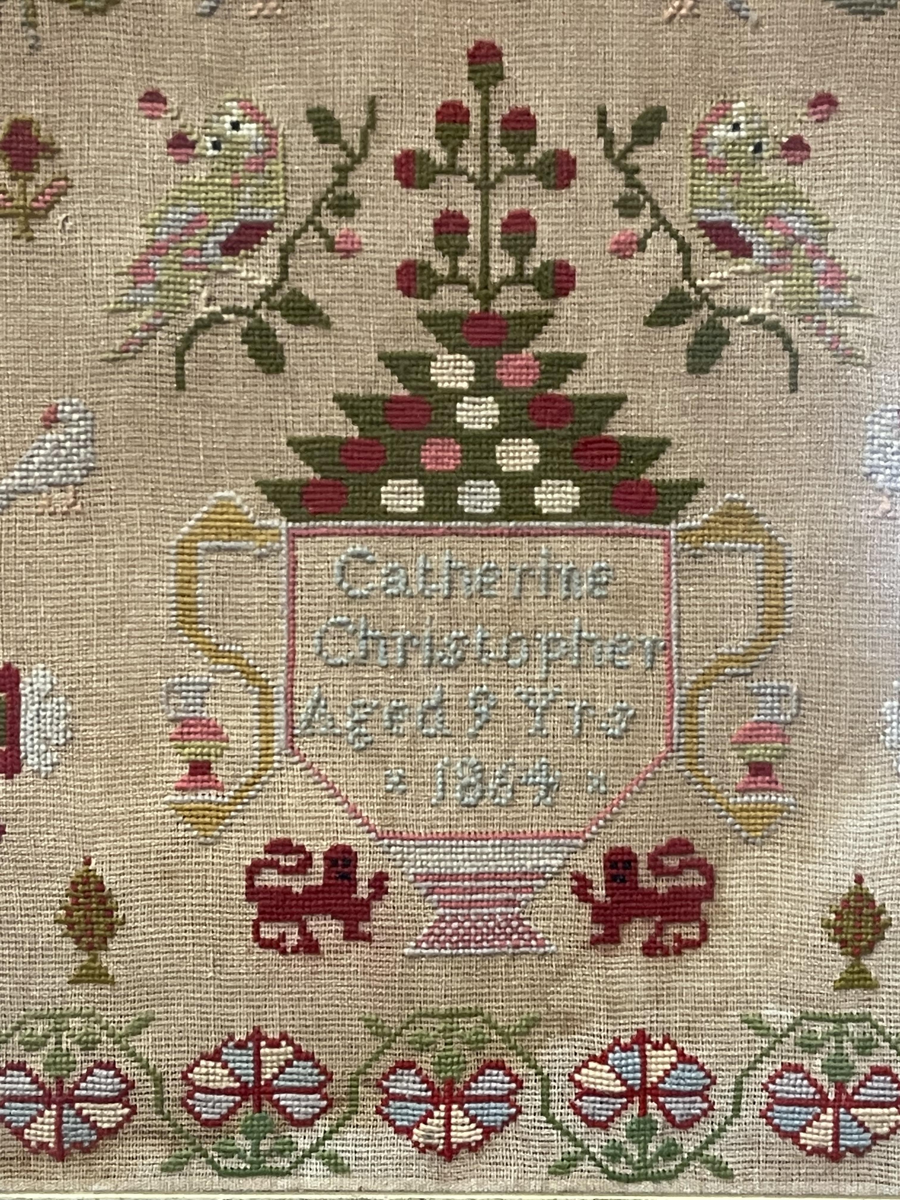 Lot 2803 - A Victorian sampler of large proportions,