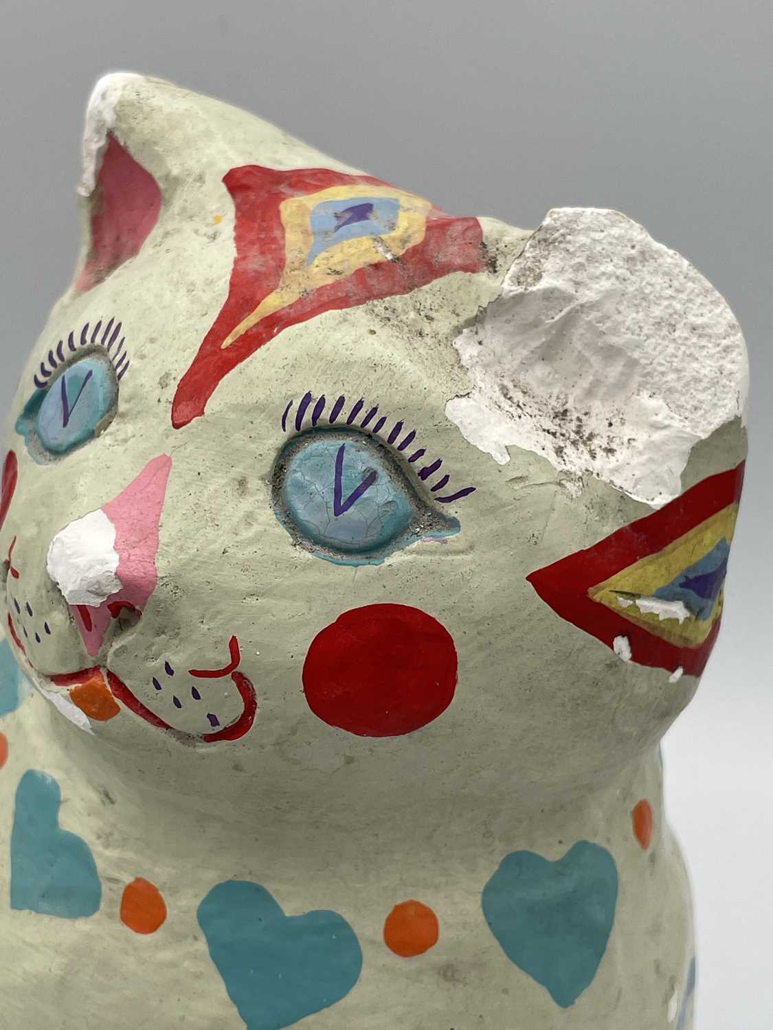 Lot 1006 - PONKLE (1934-2012) A painted plaster cat