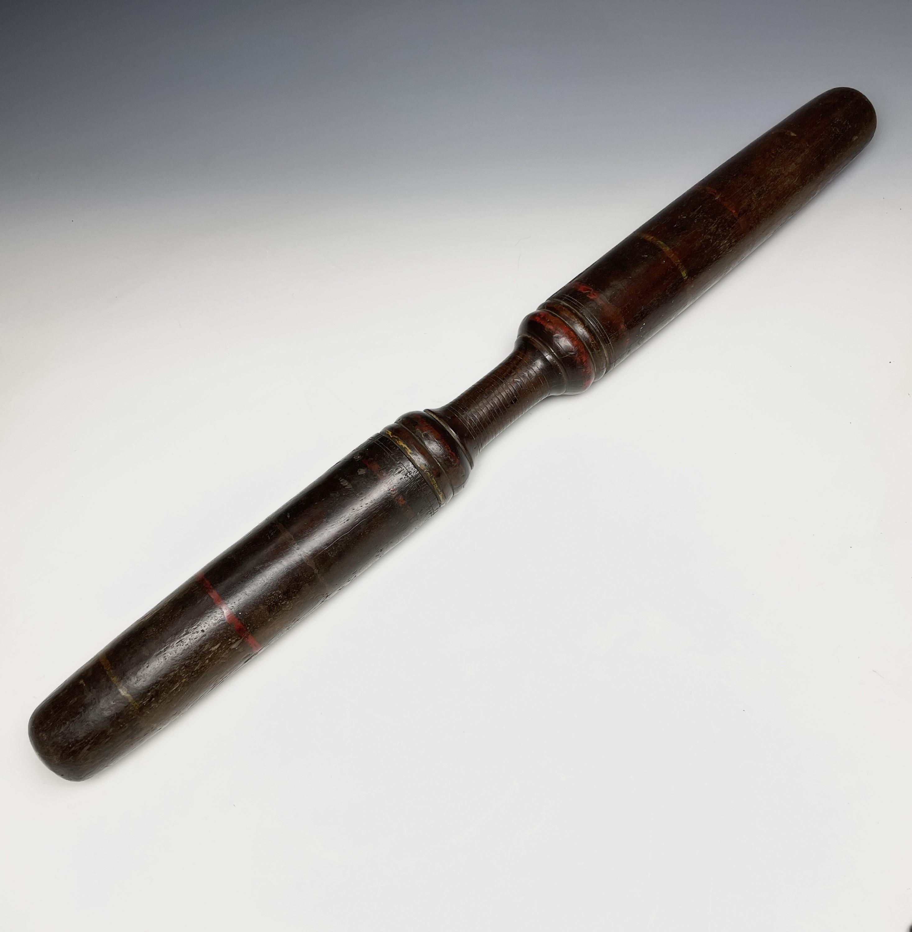 Lot 382 - A turned heavy hardwood baton, 19th century,