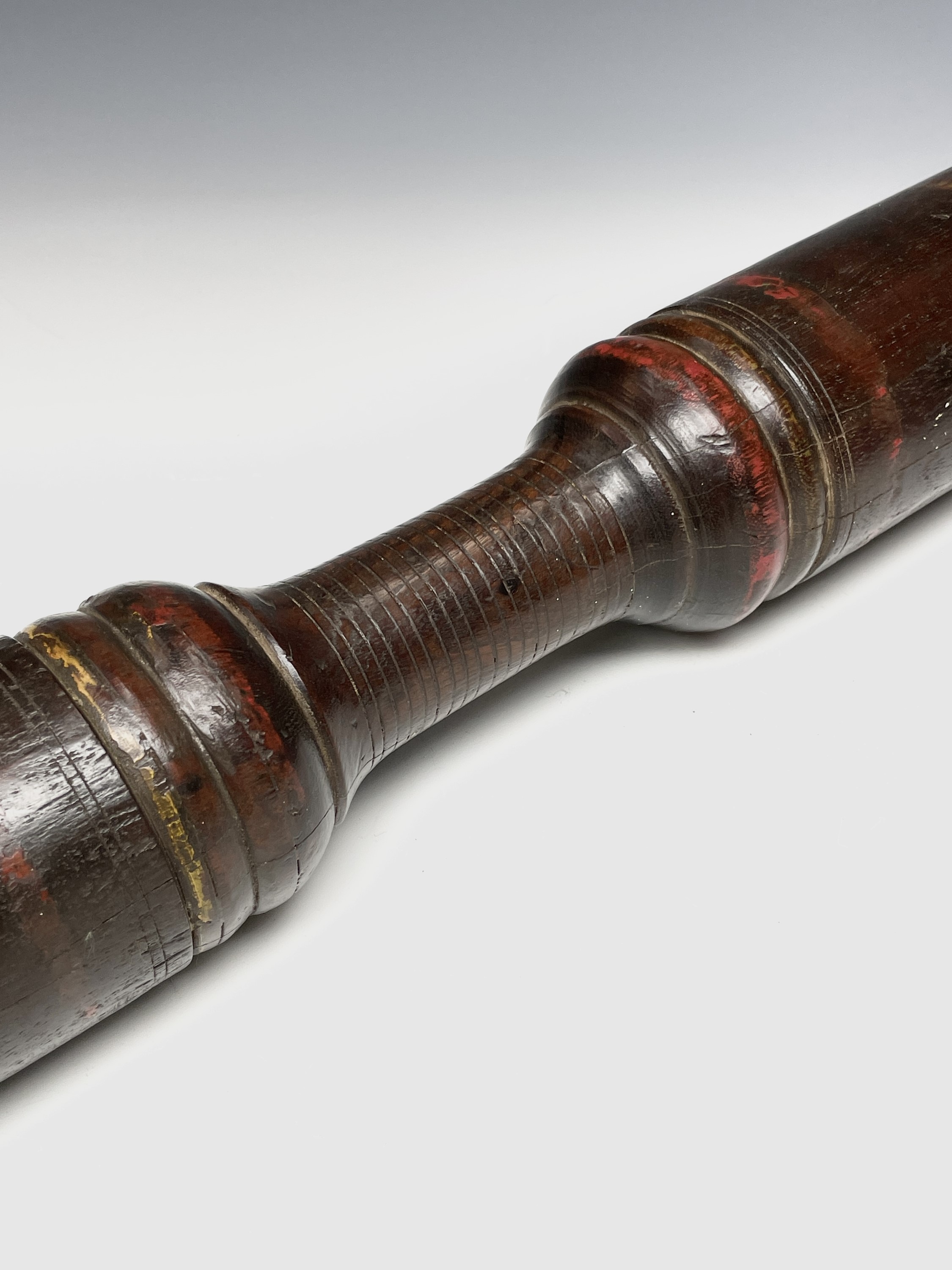 Lot 382 - A turned heavy hardwood baton, 19th century,