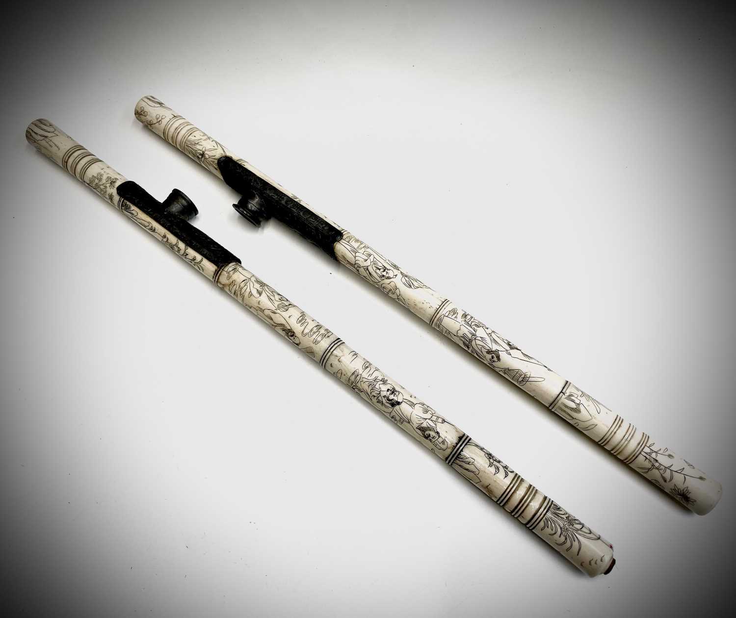 Lot 240 - A Chinese bone opium pipe, 20th century,