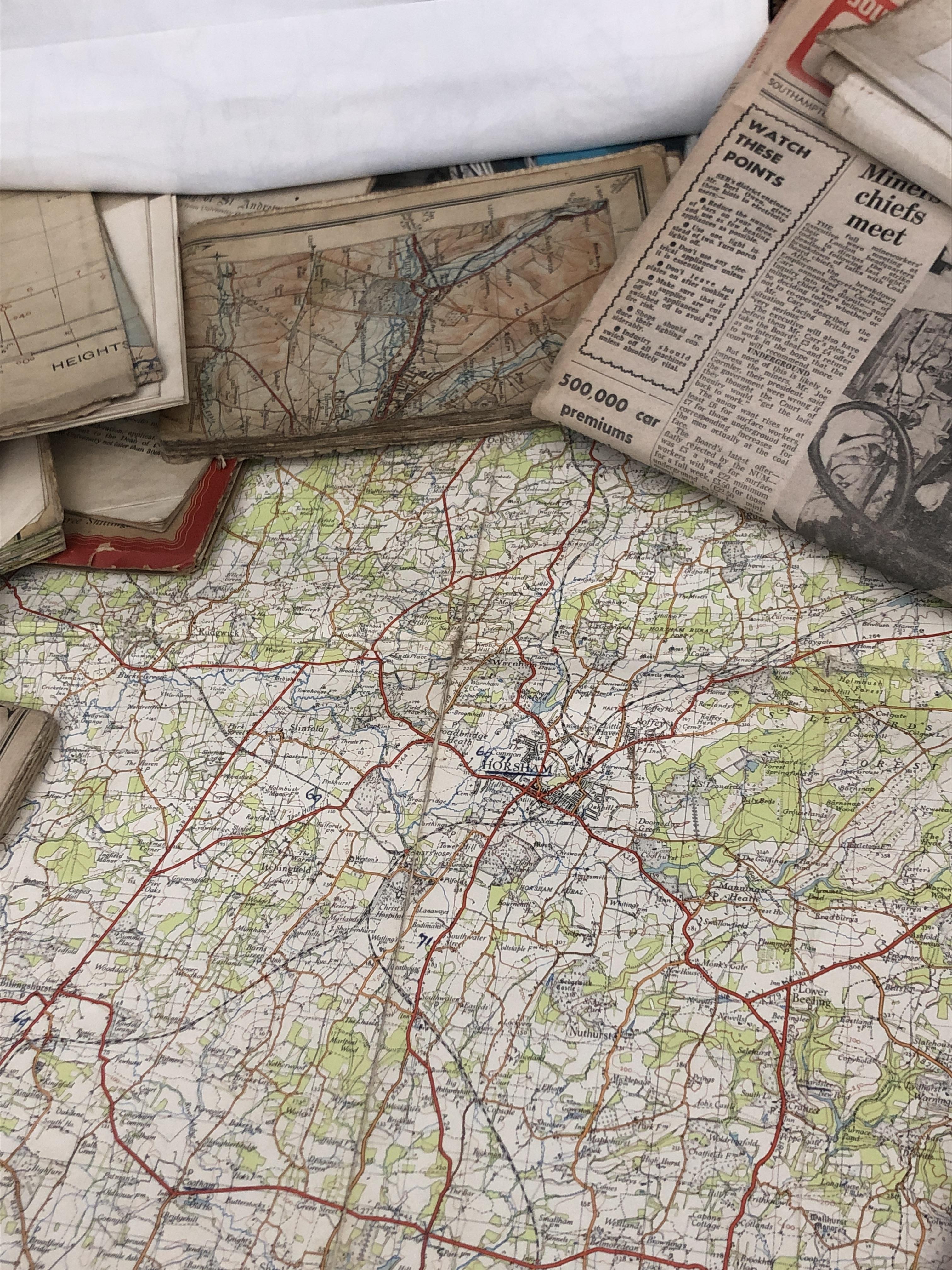 Lot 160 - Vintage OS maps and other ephemera.