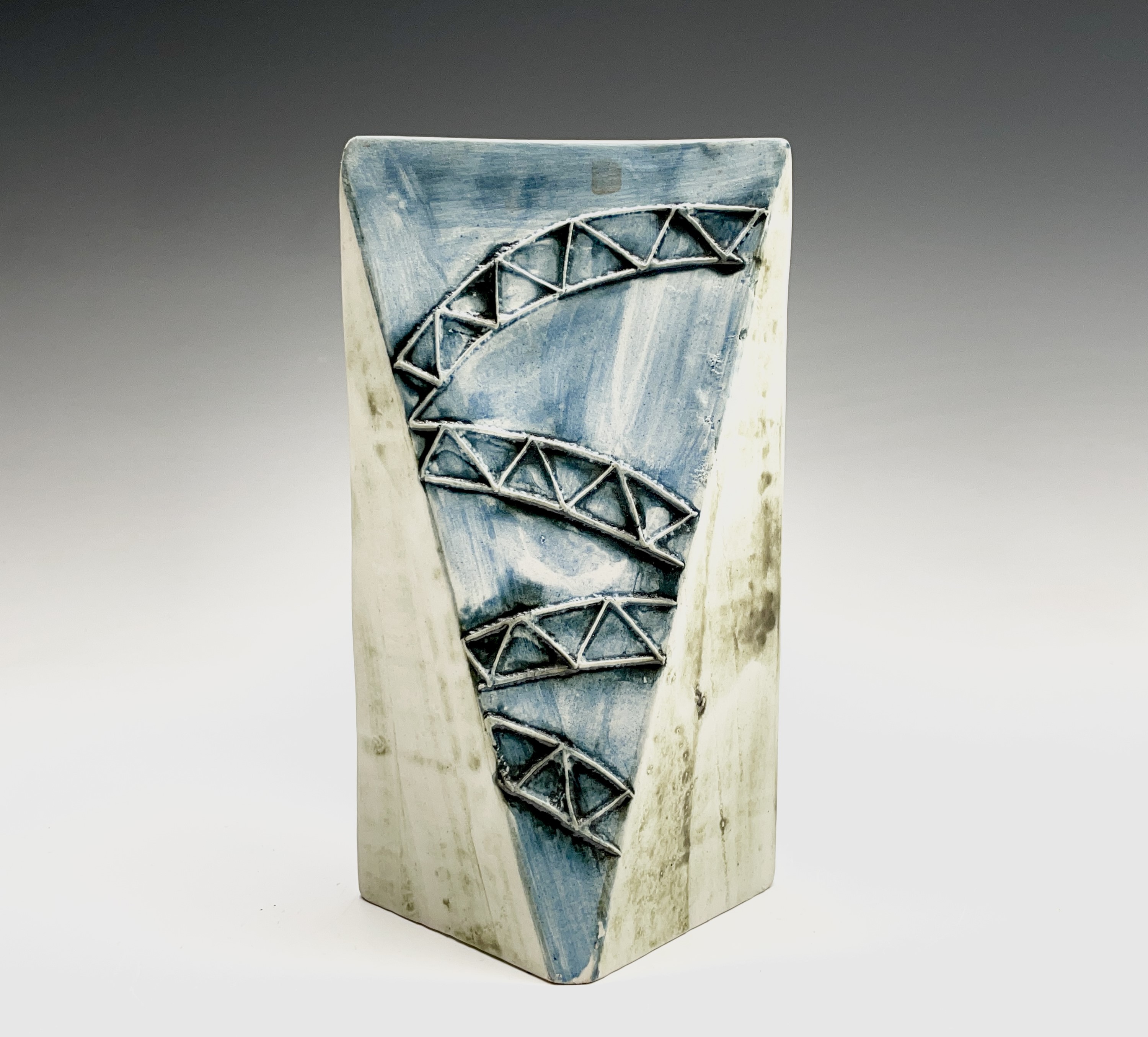 Lot 952 - A Carn pottery vase, of angled slab sided