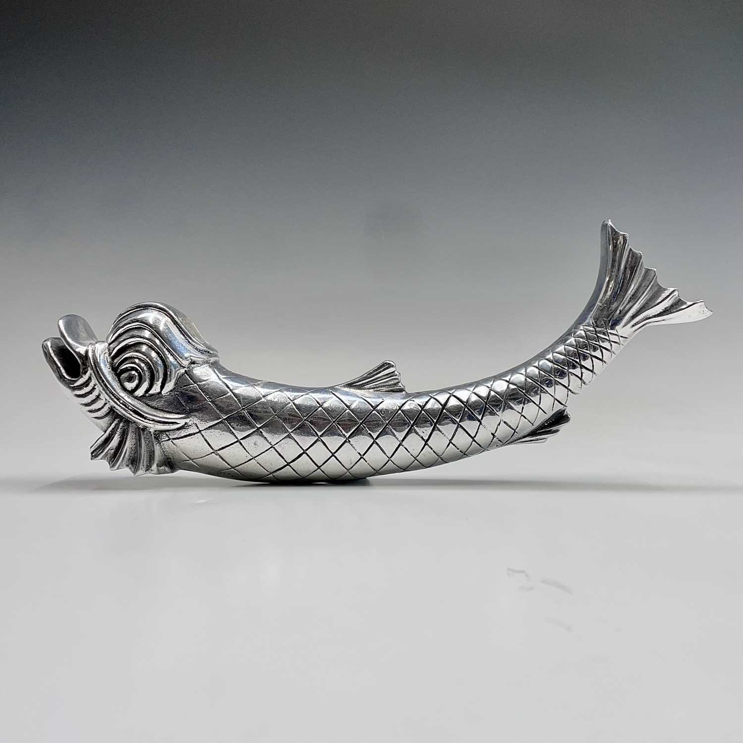 Lot 399 - A chrome dolphin nautical marine fitting,