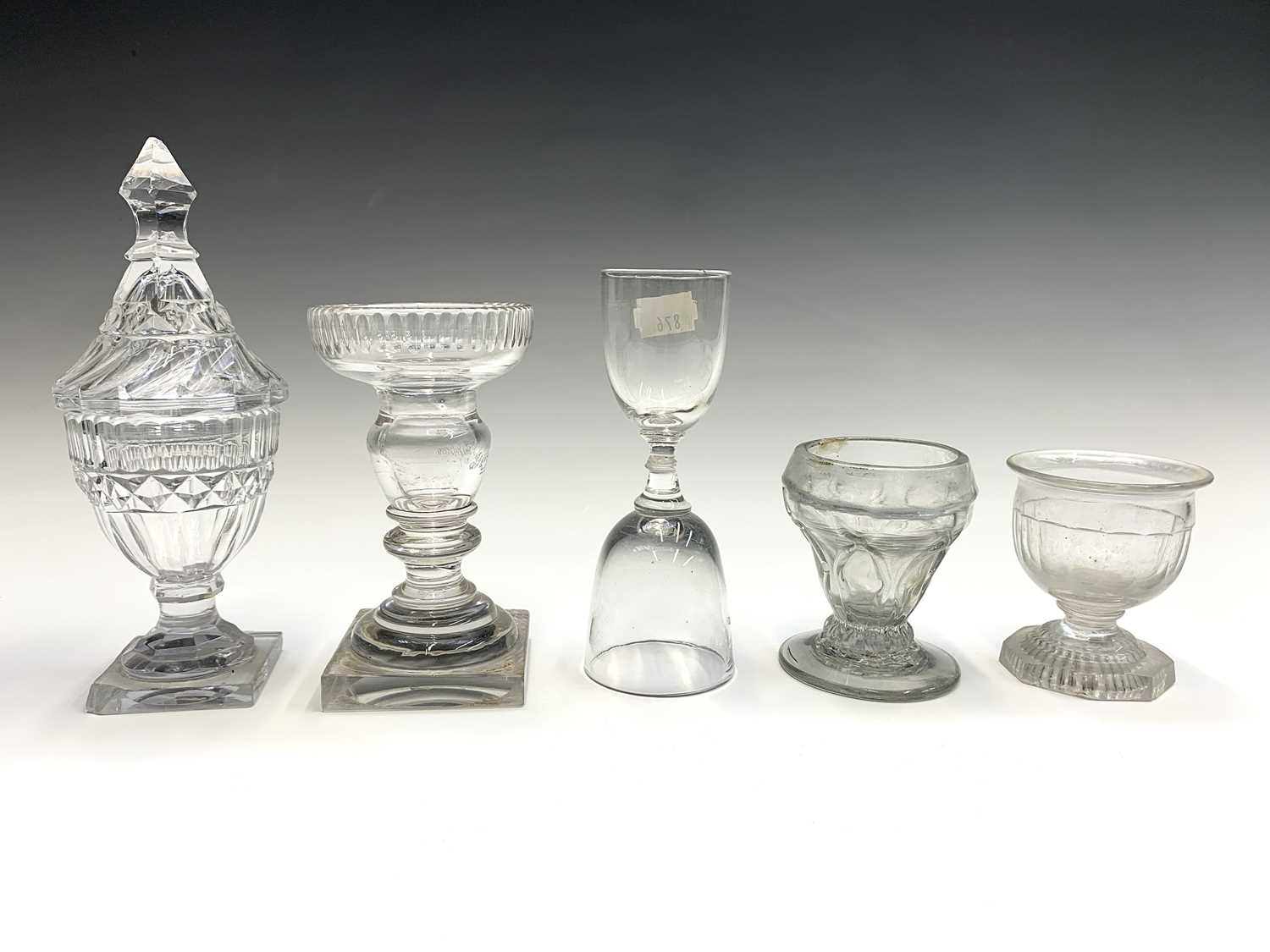 Lot 973 - A 19th century glass double spirit measure,