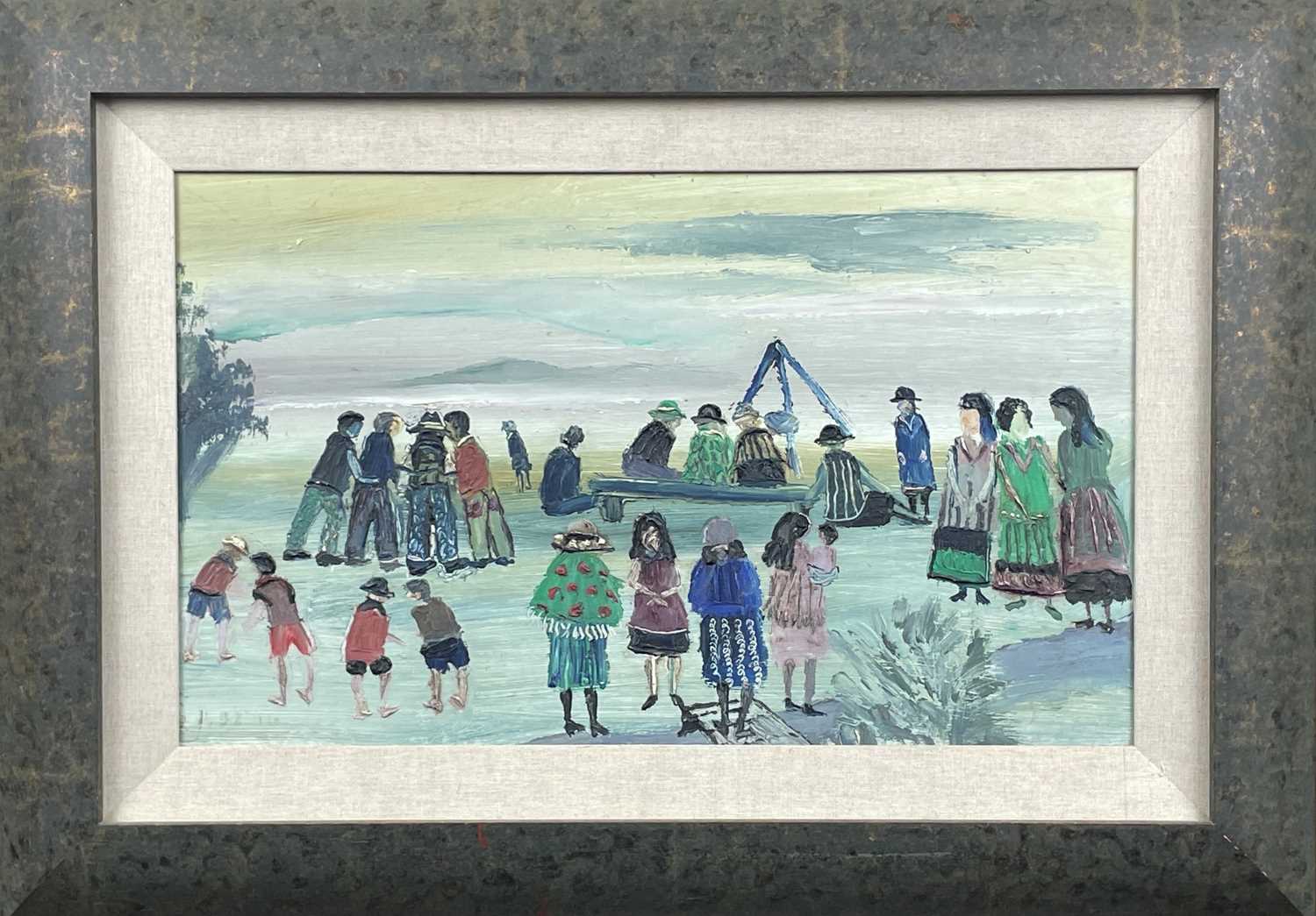 Lot 165 - Fred YATES (1922-2008) The Gathering Oil on