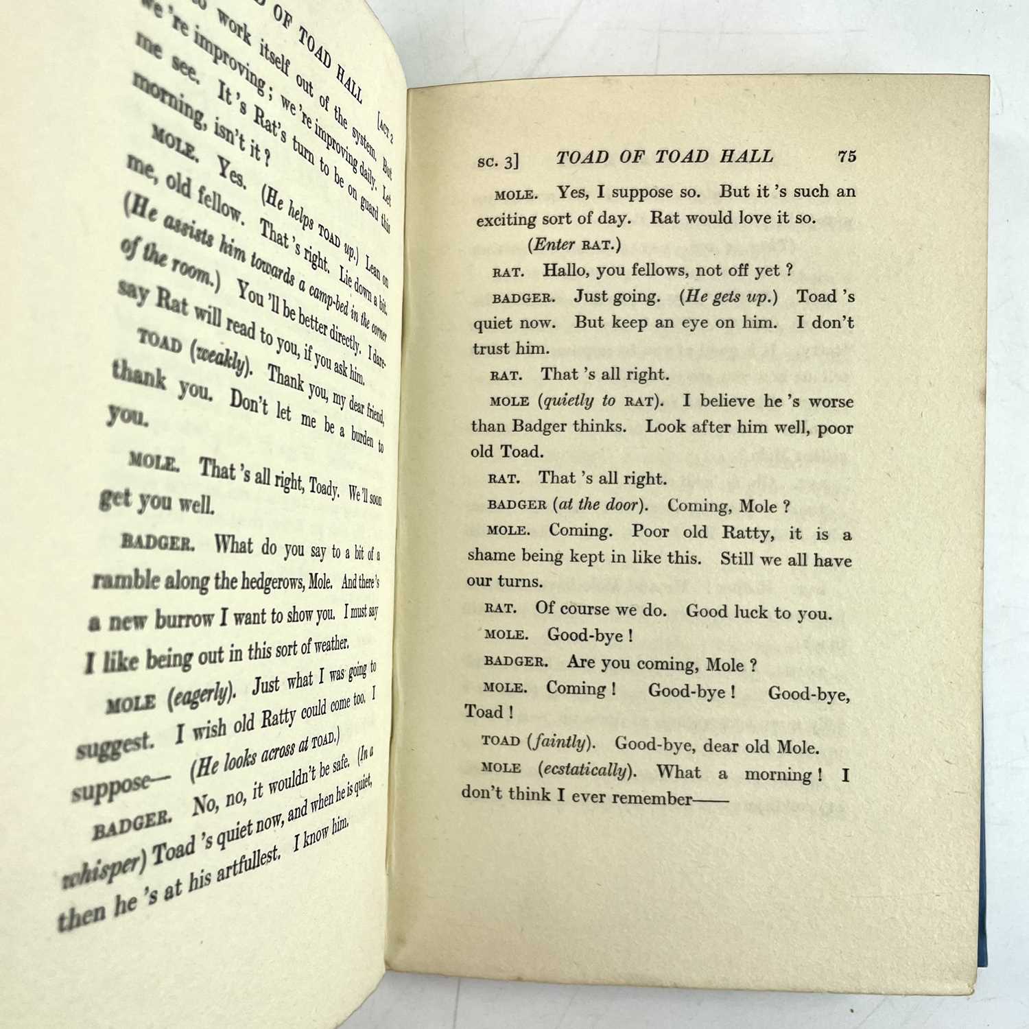 Lot 172 - A. A. MILNE. 'Toad of Toad Hall: A Play from