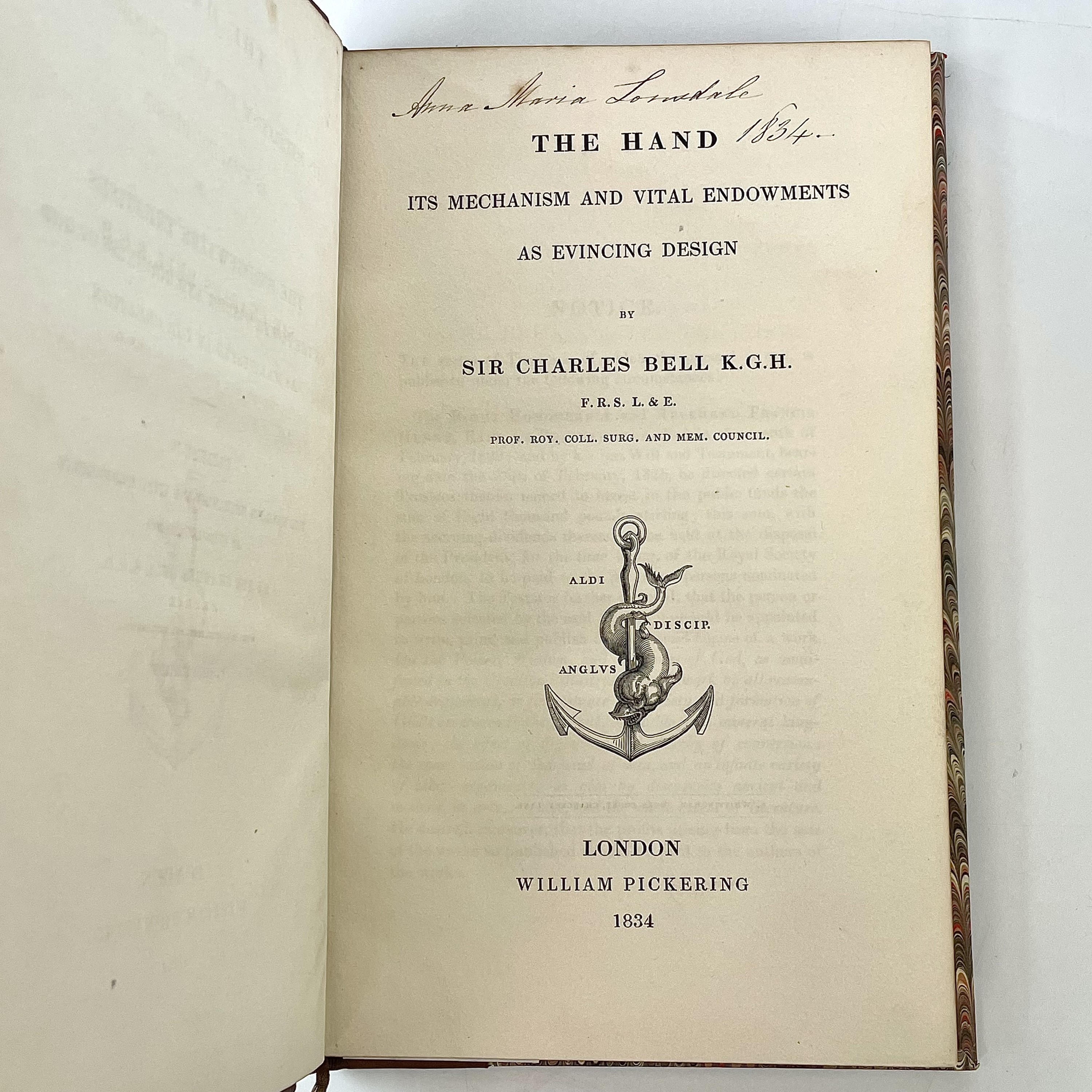 Lot 220 - Sir CHARLES BELL. 'The Hand. Its Mechanism