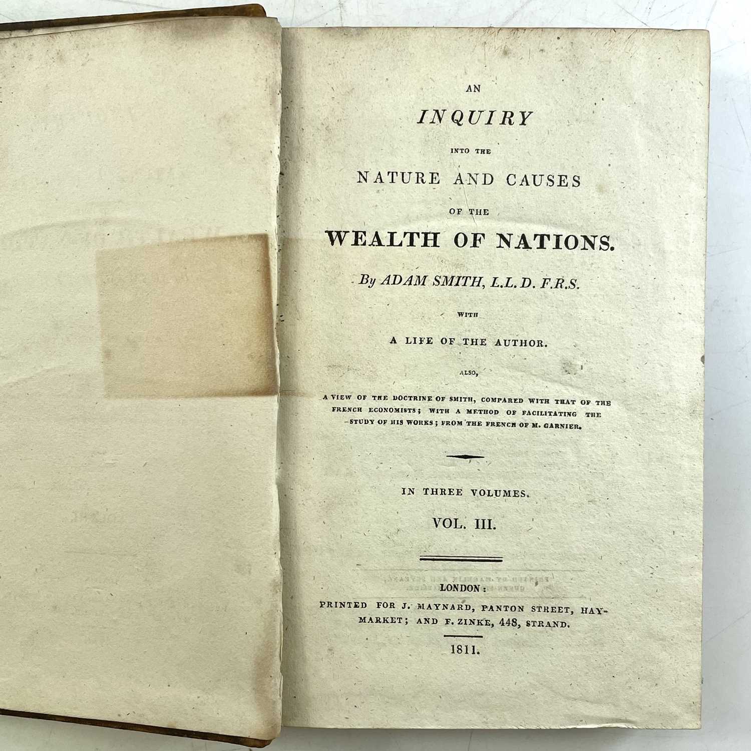 Lot 28 - ADAM SMITH. 'An Inquiry into the Nature and