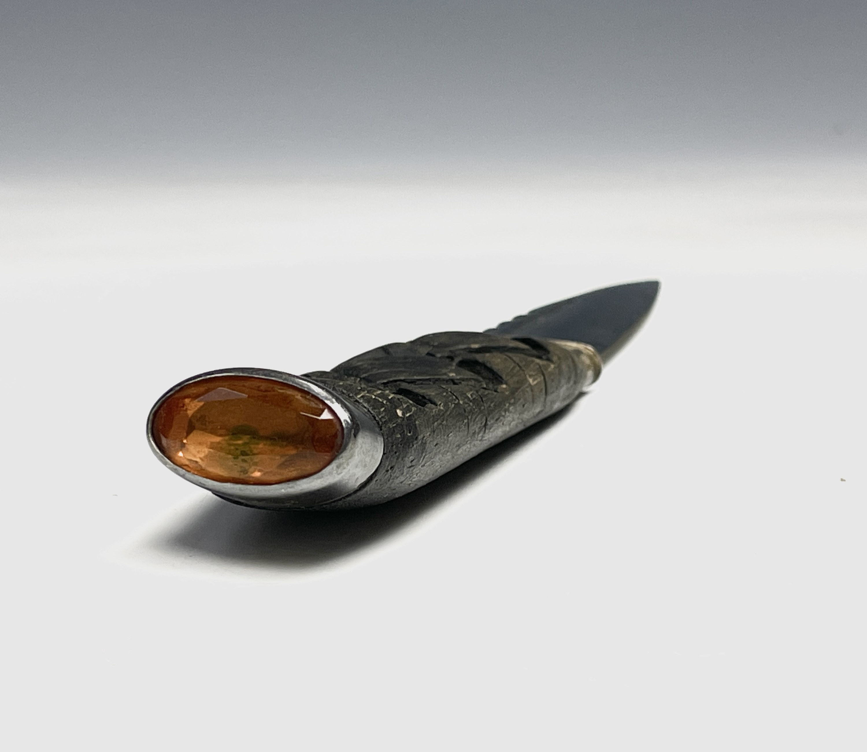 Lot 191 - A Scottish skean dhu, with carved black