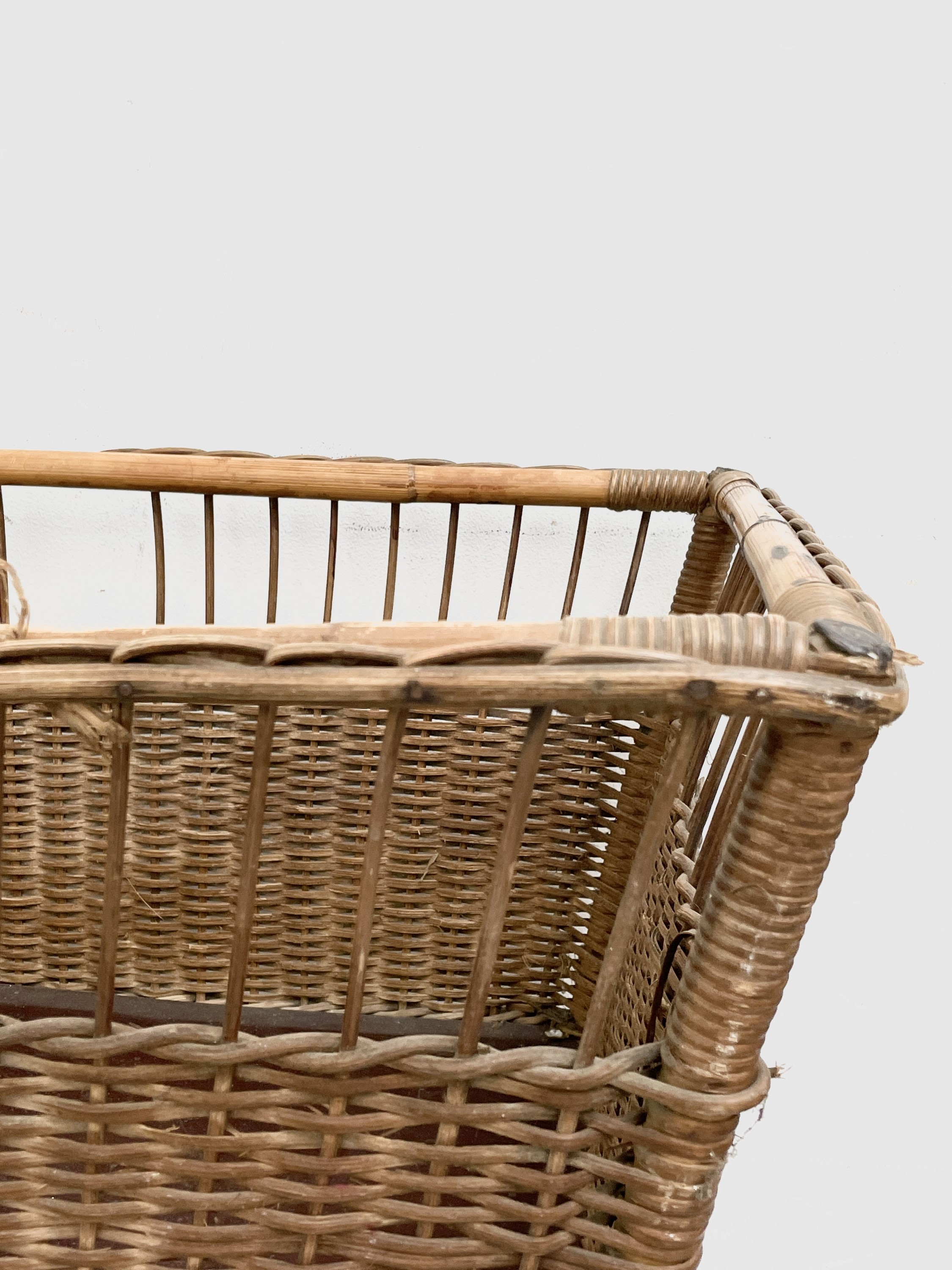 Lot 172 - A wicker cot, early 20th century, width 94cm.