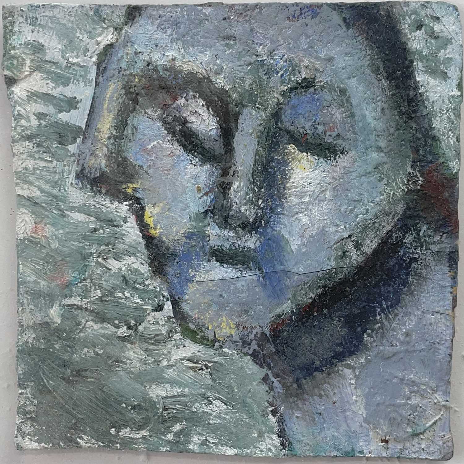 Lot 232 - Ivan BRAY (1967) Head Mixed media on board