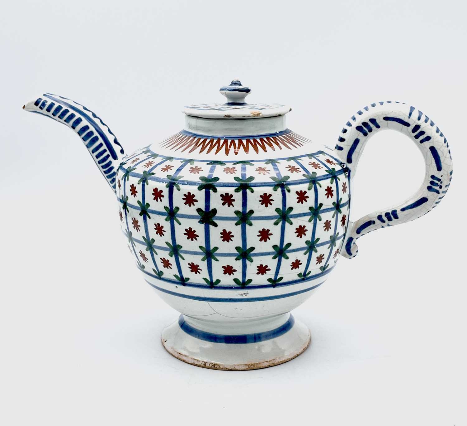 Lot 832 - A Delft teapot and cover, circa 1770,
