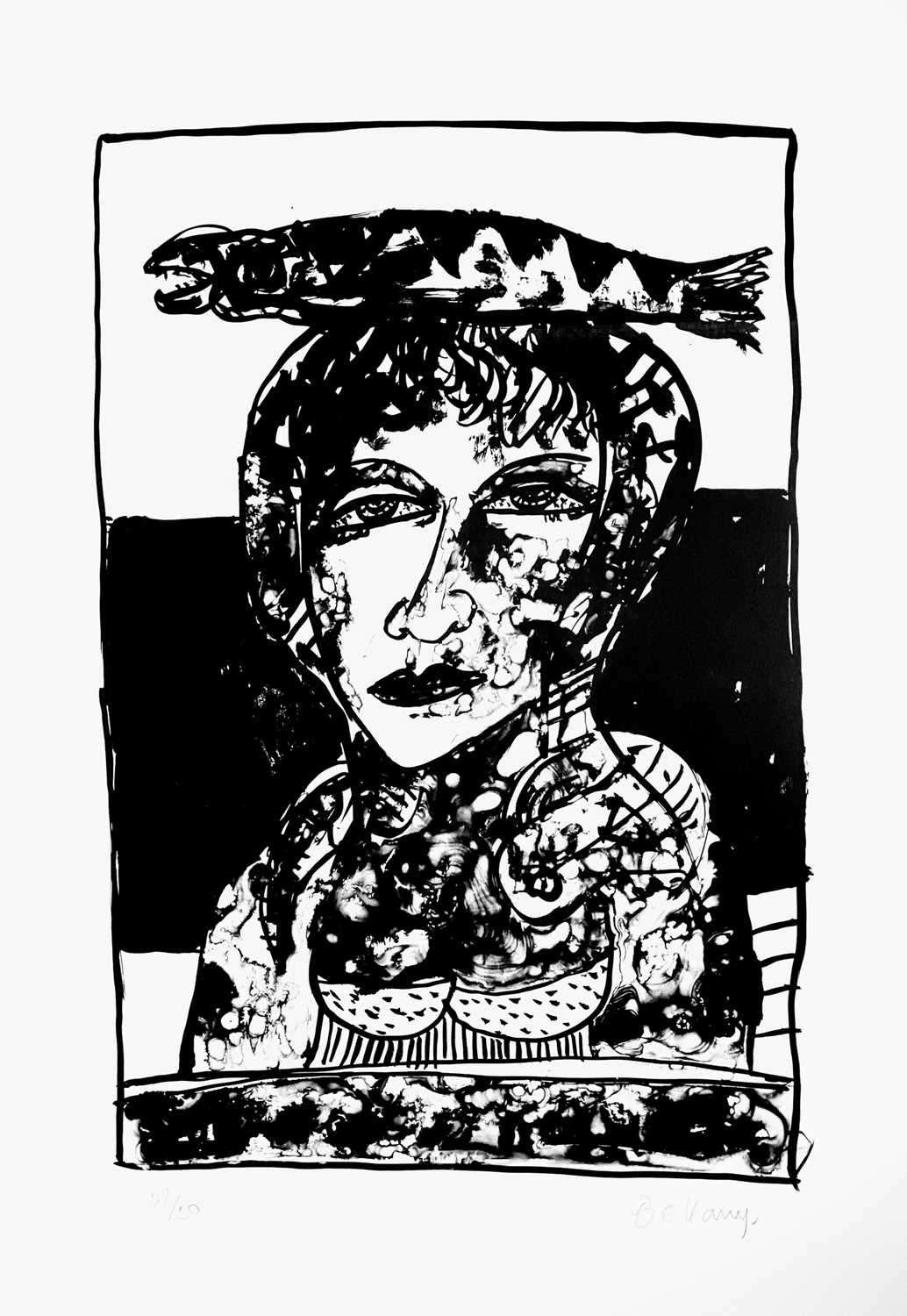 Lot 705 - John BELLANY (1942-2013) Woman with Fish