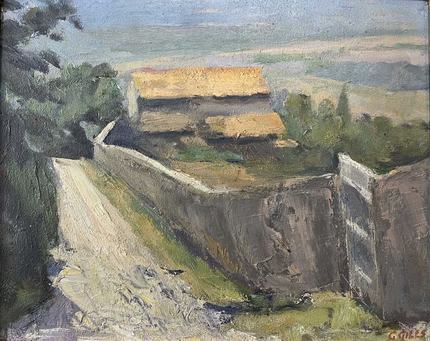 Lot 734 - Graham GILES (1942) A Walled Villa Oil on
