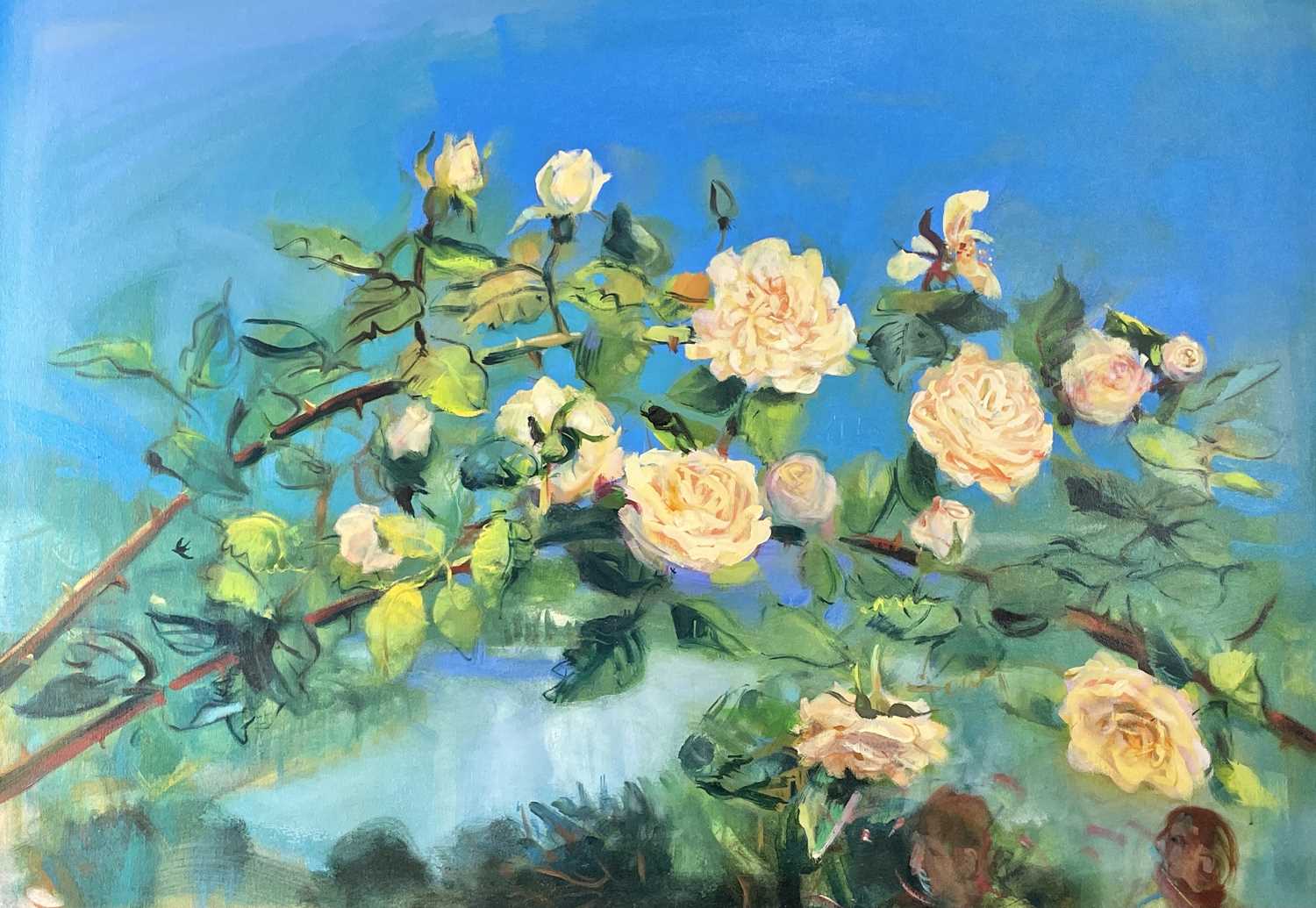 Lot 309 - Nicola BEALING (1963) Loe Pool Roses Oil on